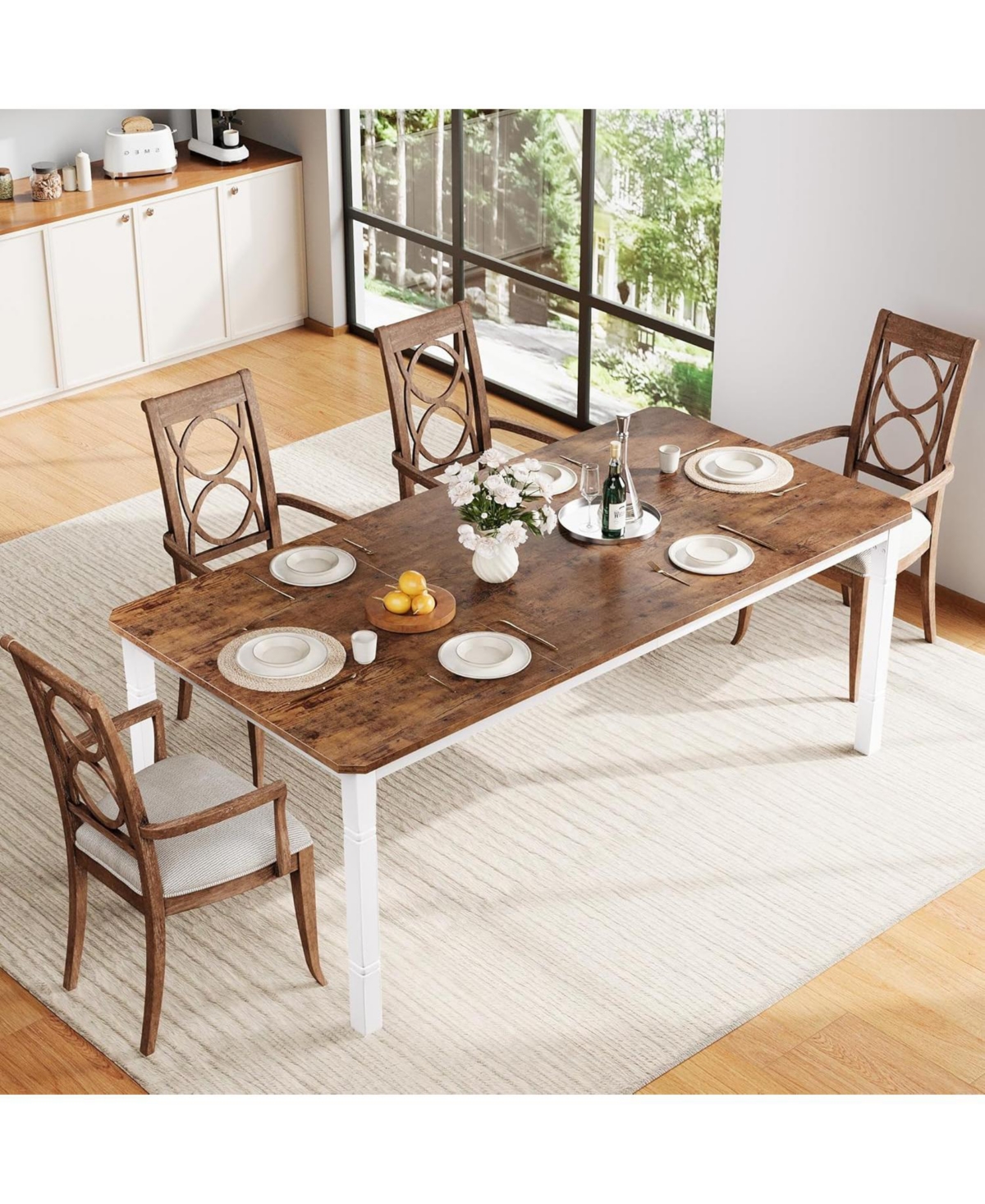 Click here for gaomon 79 Large Industrial Dining Table for 6-8 Pe... prices