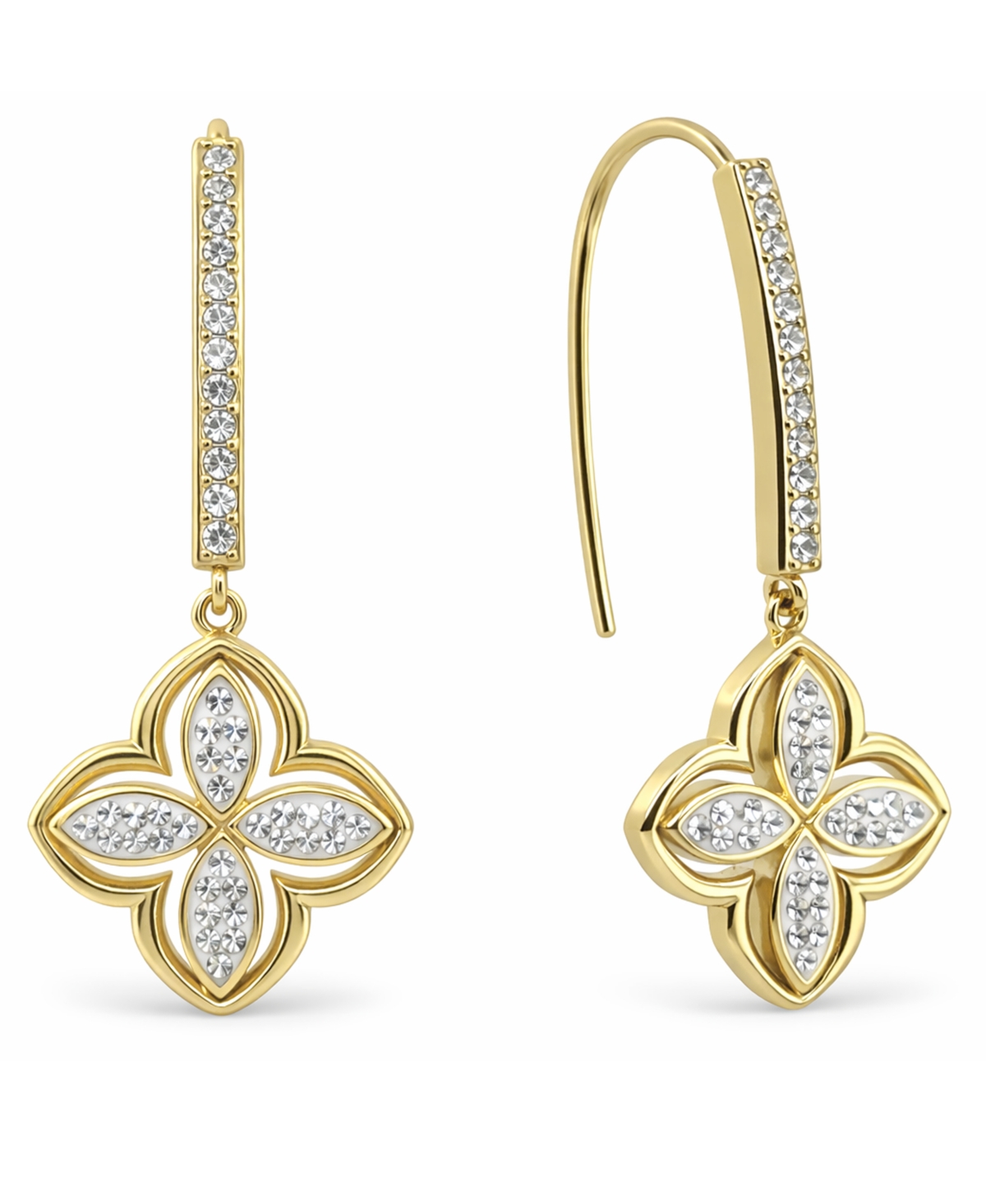 Click here for And Now This Clear Crystal Flower Drop Wire Hook E... prices