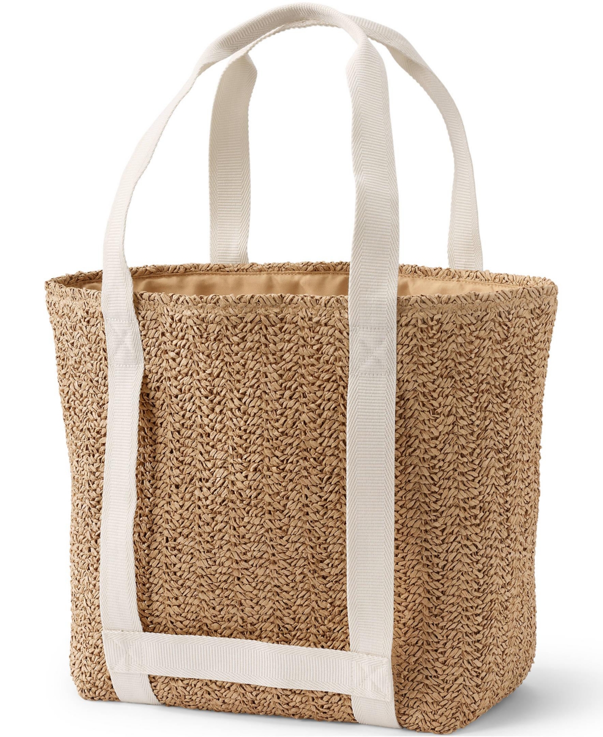 Click here for Lands End Straw Tote Bag - Natural prices
