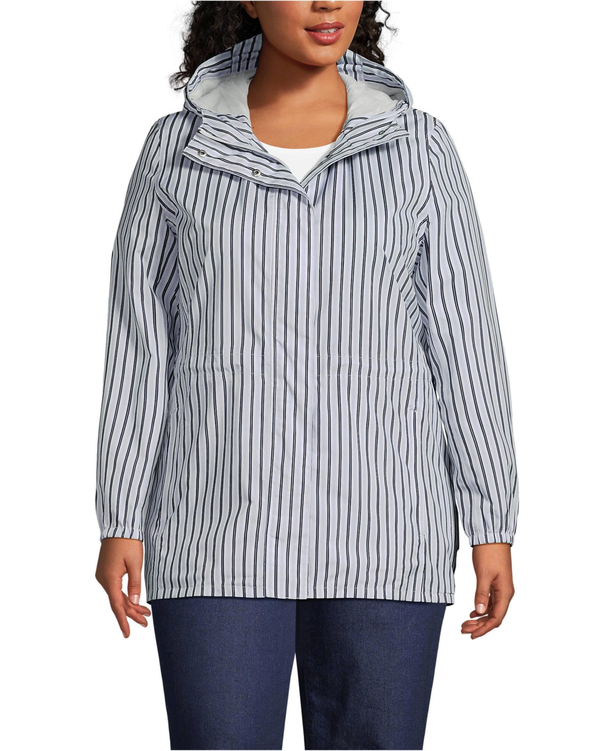 Click here for Lands End Plus Size Print Waterproof Hooded Packab... prices