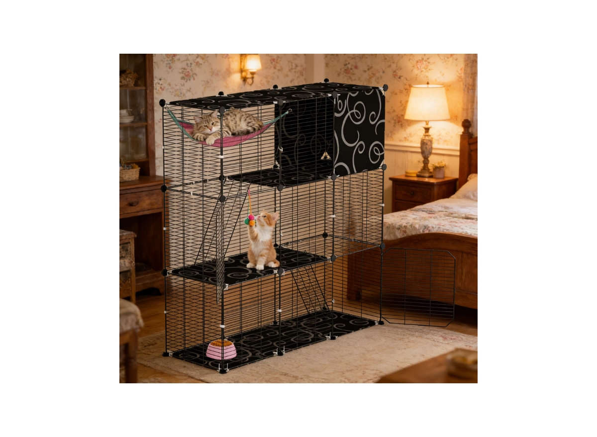 Click here for Zeus and Ruta 3 Tier Indoor Cat Enclosure with Ham... prices