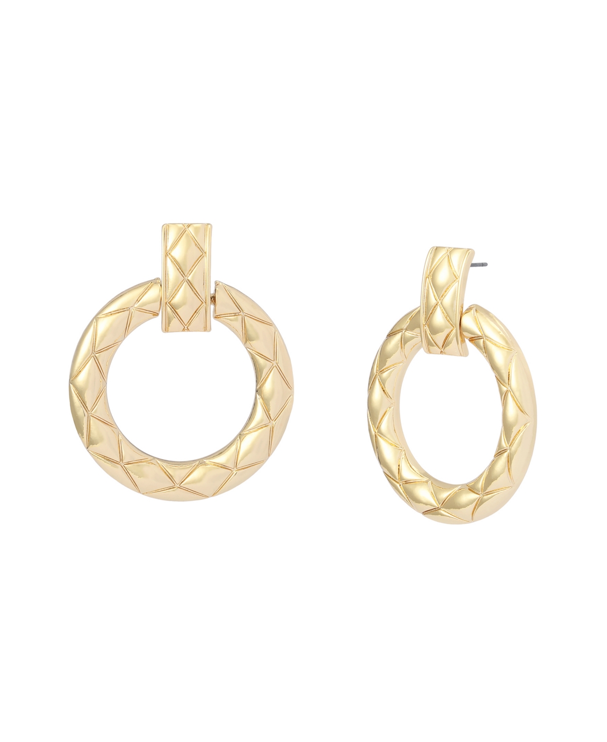 Click here for Steve Madden Gold Textured Doorknocker Earrings -... prices