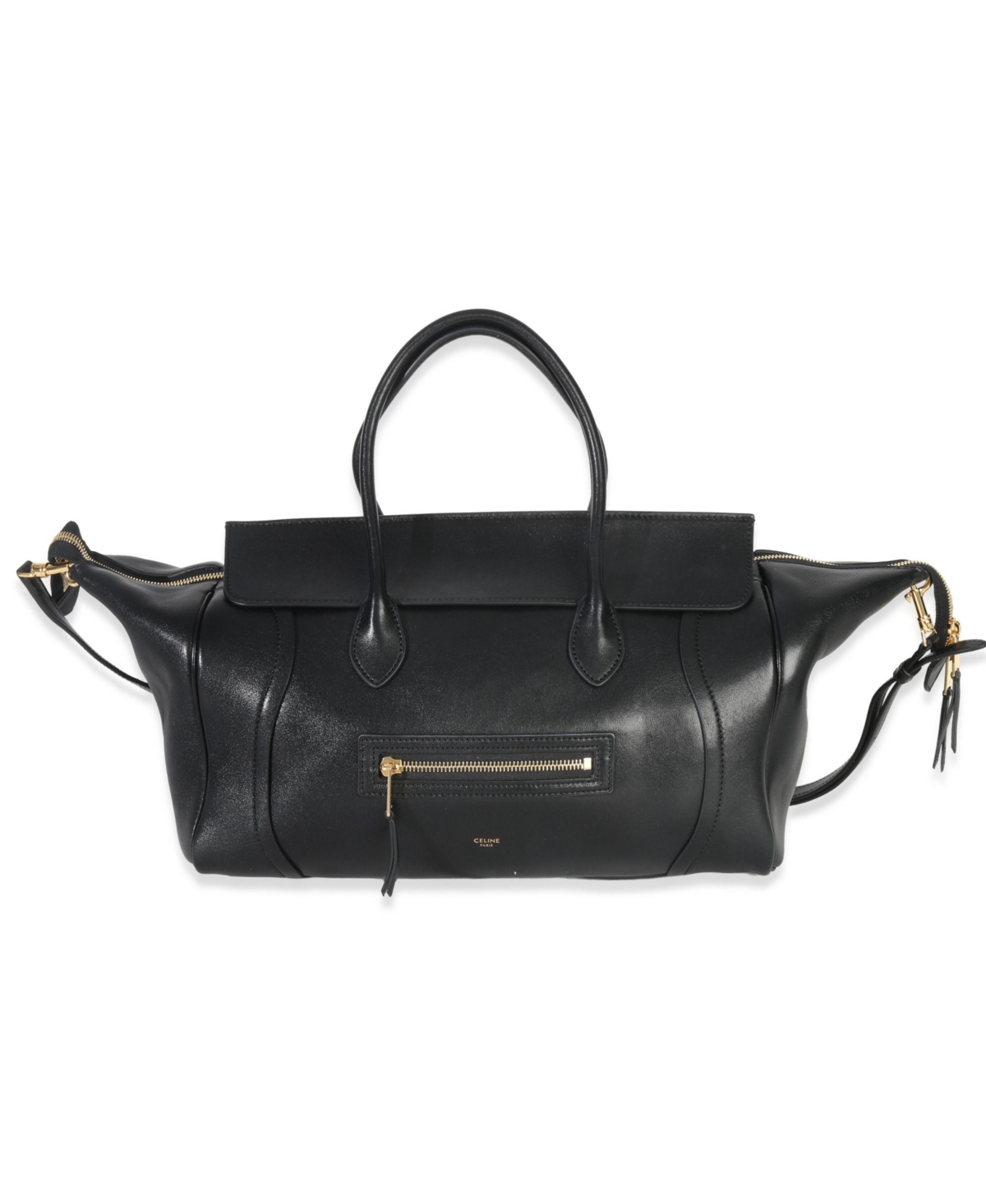 Click here for Pre-Owned Celine Black Supple Shiny Lambskin Mediu... prices