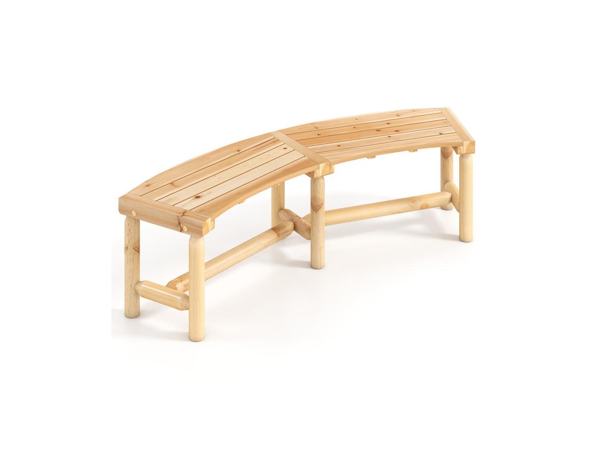 Click here for Slickblue Outdoor Curved Wood Bench Backless Fire... prices