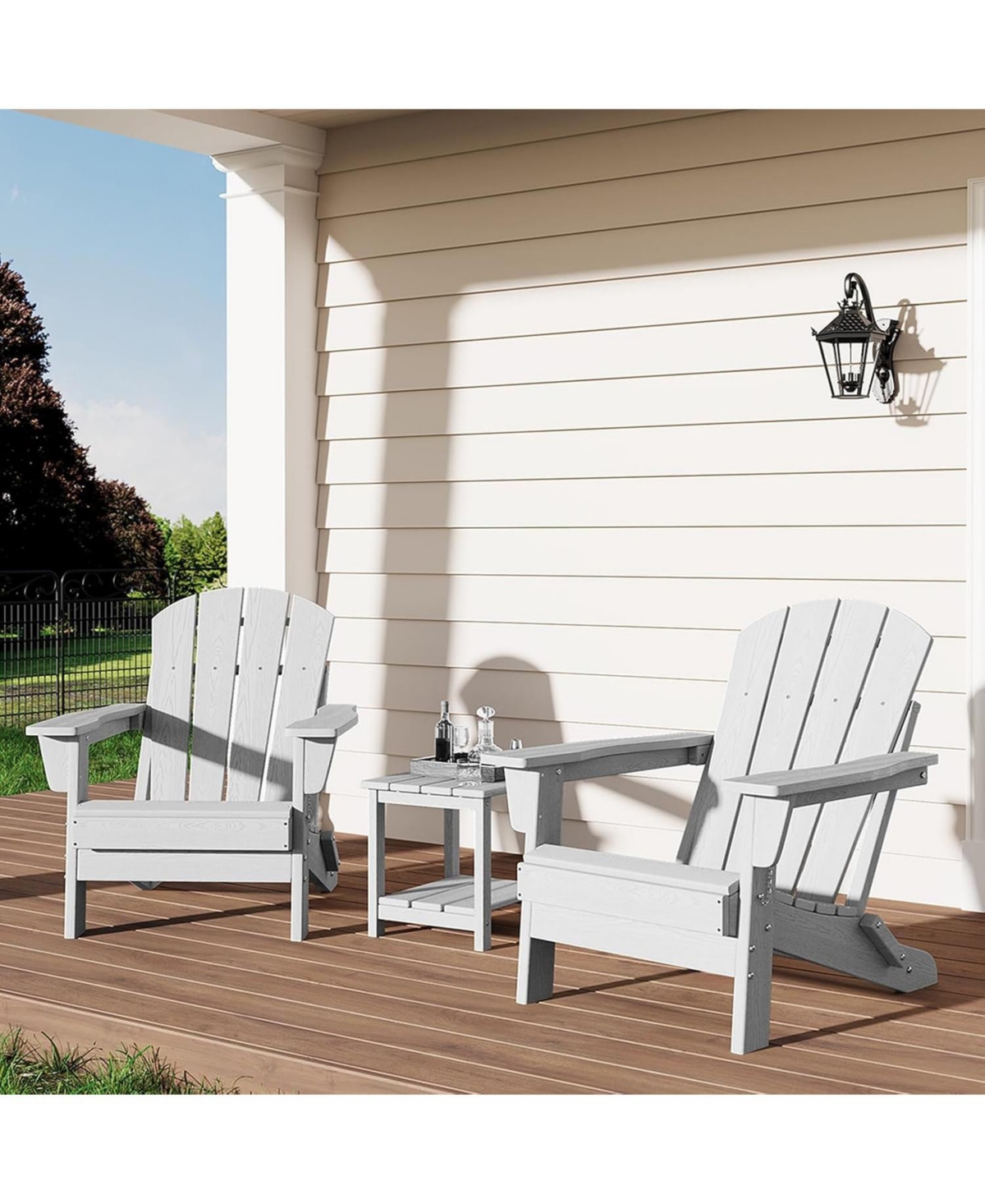 Click here for gaomon Adirondack Chair Set with 2-Tier Side Table... prices