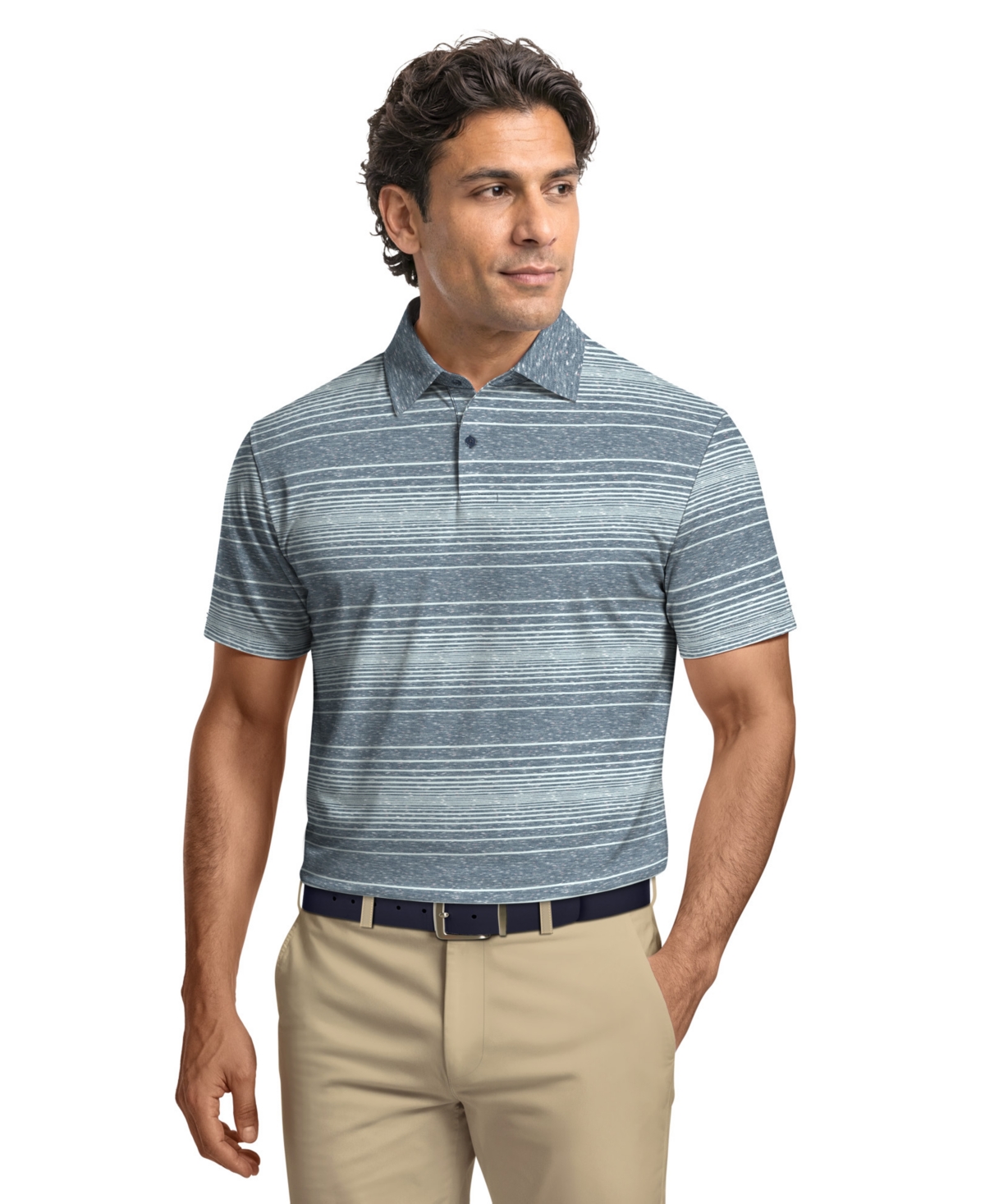 Click here for Pga Tour Mens Jaspe Stripe Golf Polo Shirt - Insig... prices