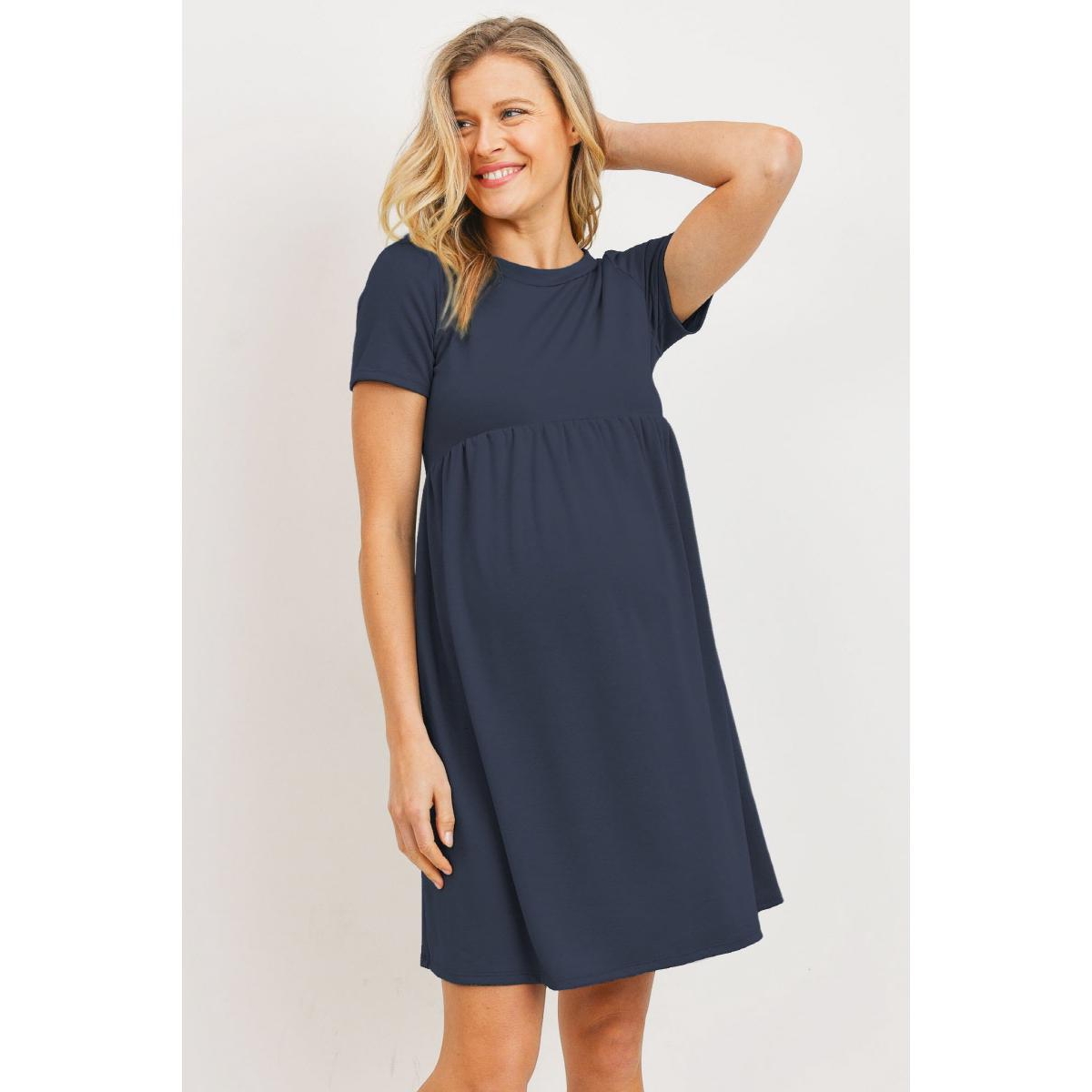 Click here for Hello Miz Maternity Crew Neck Empire Waist Mini T-... prices