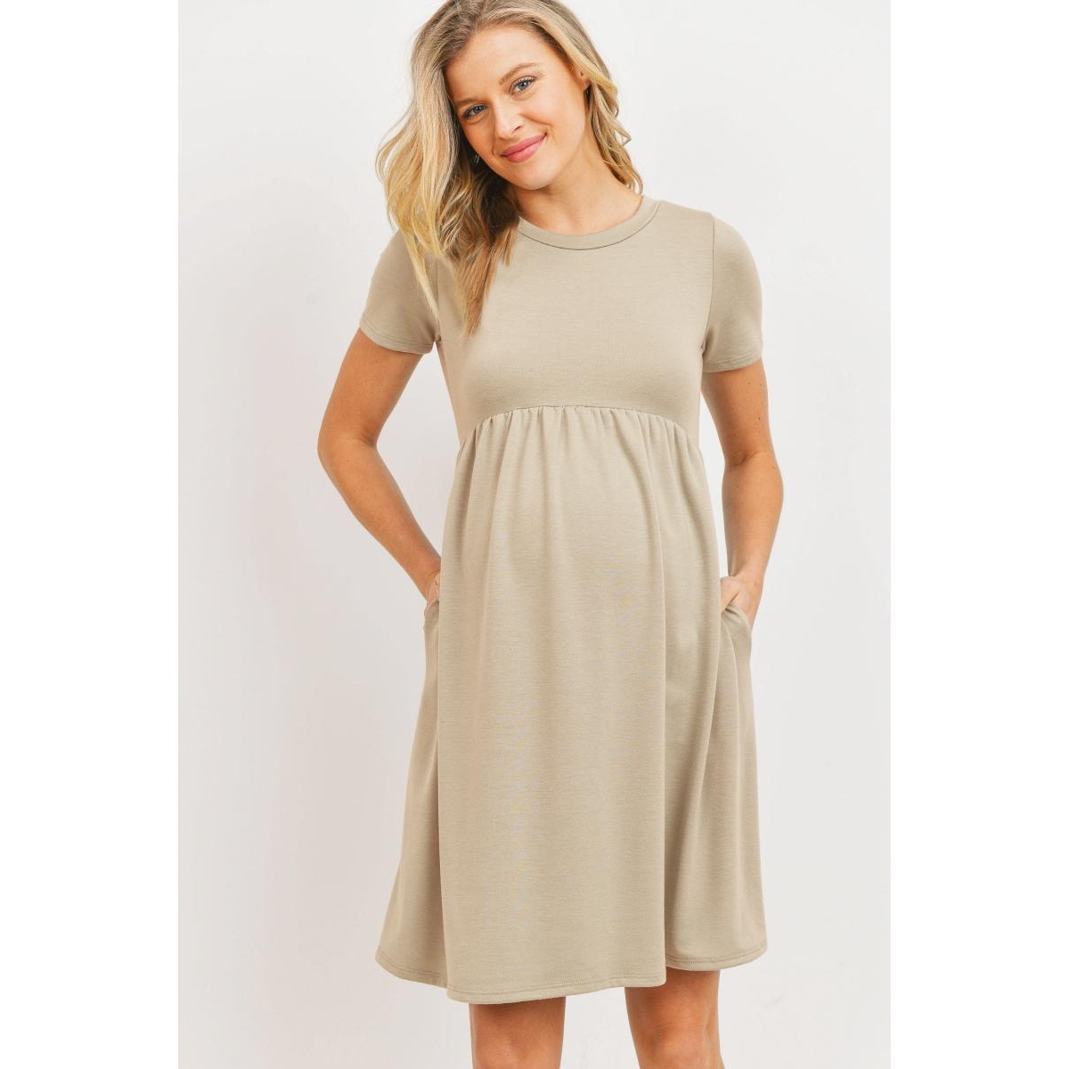 Click here for Hello Miz Maternity Crew Neck Empire Waist Mini T-... prices