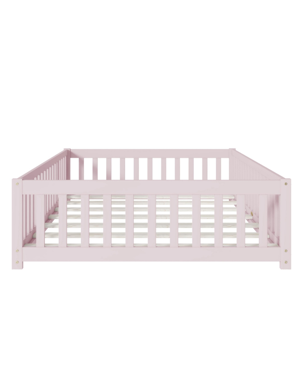 Click here for Jujabu Full Size Rubber Wood Floor Bed with Fence... prices