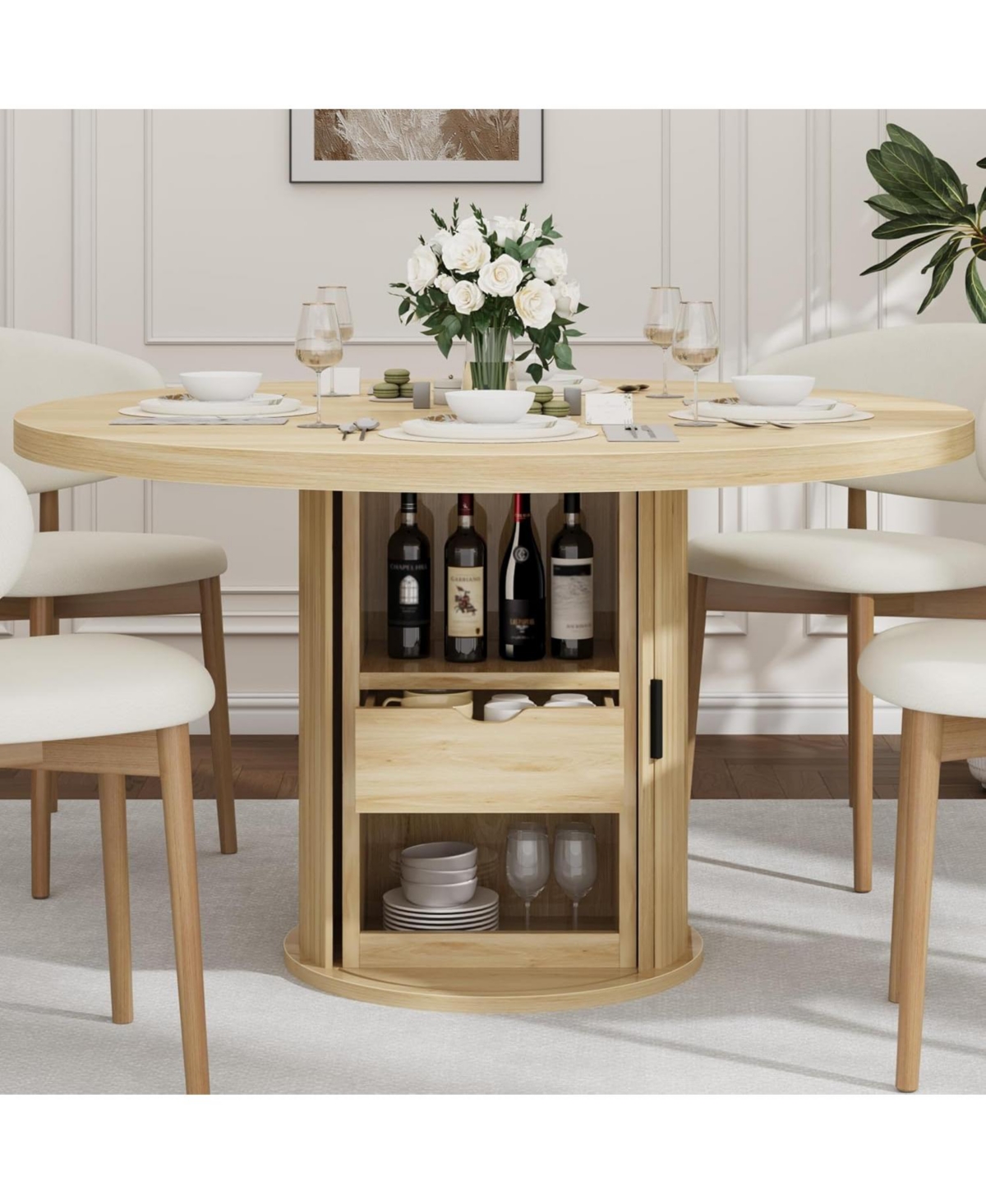 Click here for gaomon 47 Round Dining Table for 4â6 with 2-Laye... prices