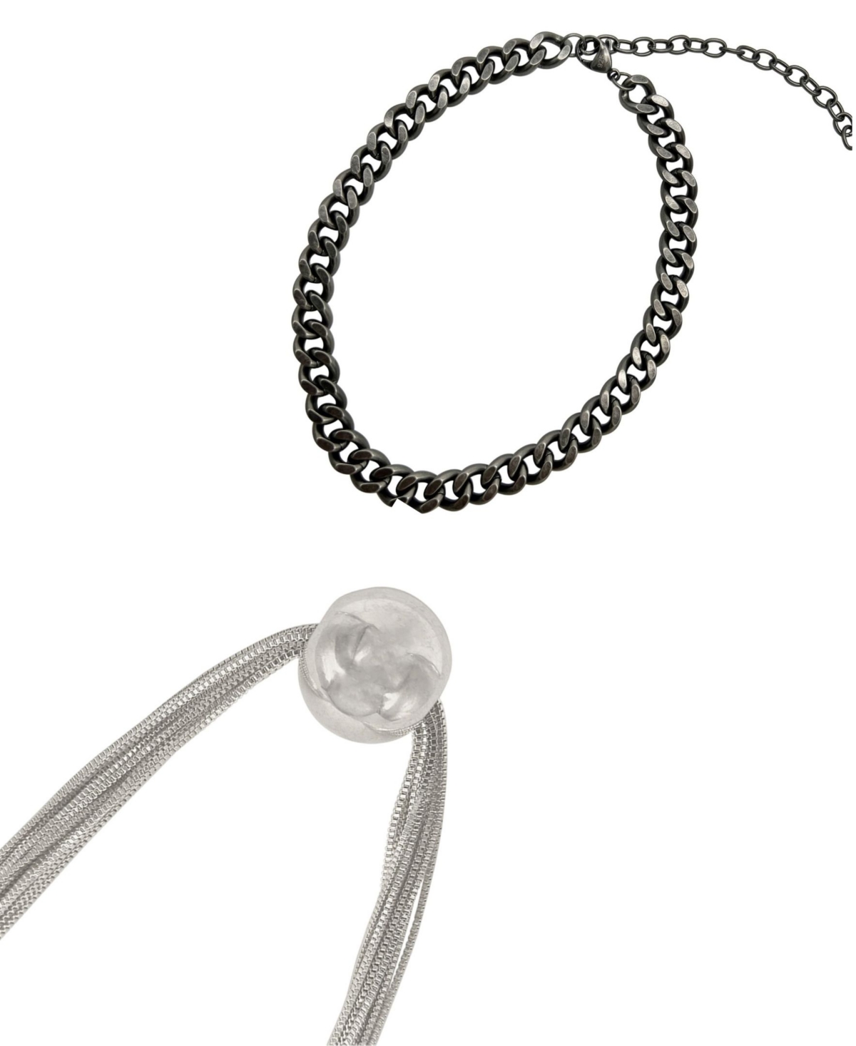 Click here for Adornia Silver 2-Pc. Chunky Chain Necklace Set - S... prices