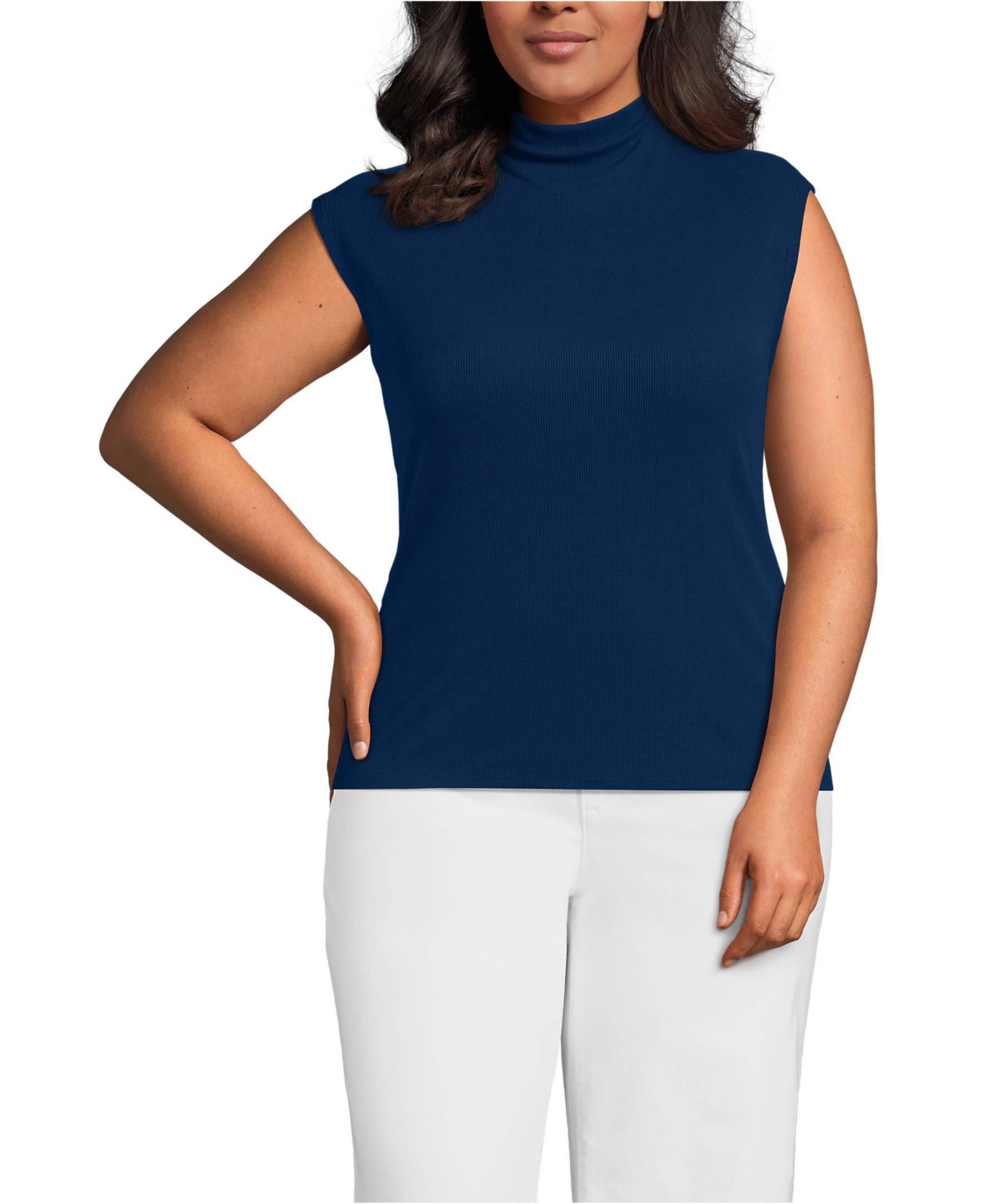 Click here for Lands End Plus Size Cap Sleeve Drapey Rib Fitted F... prices