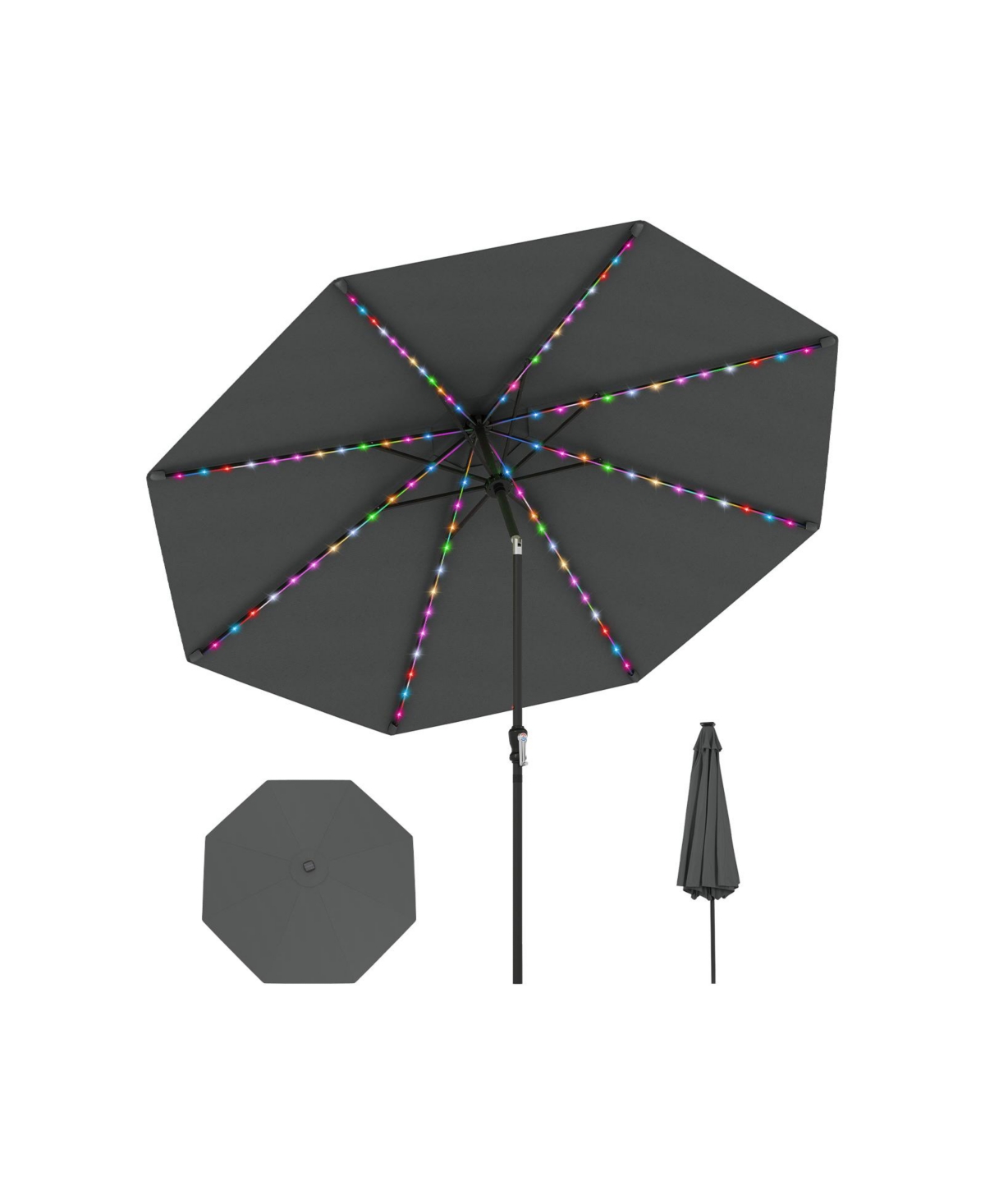 Click here for Sugift Solar Patio Umbrella with Flowing Led Light... prices