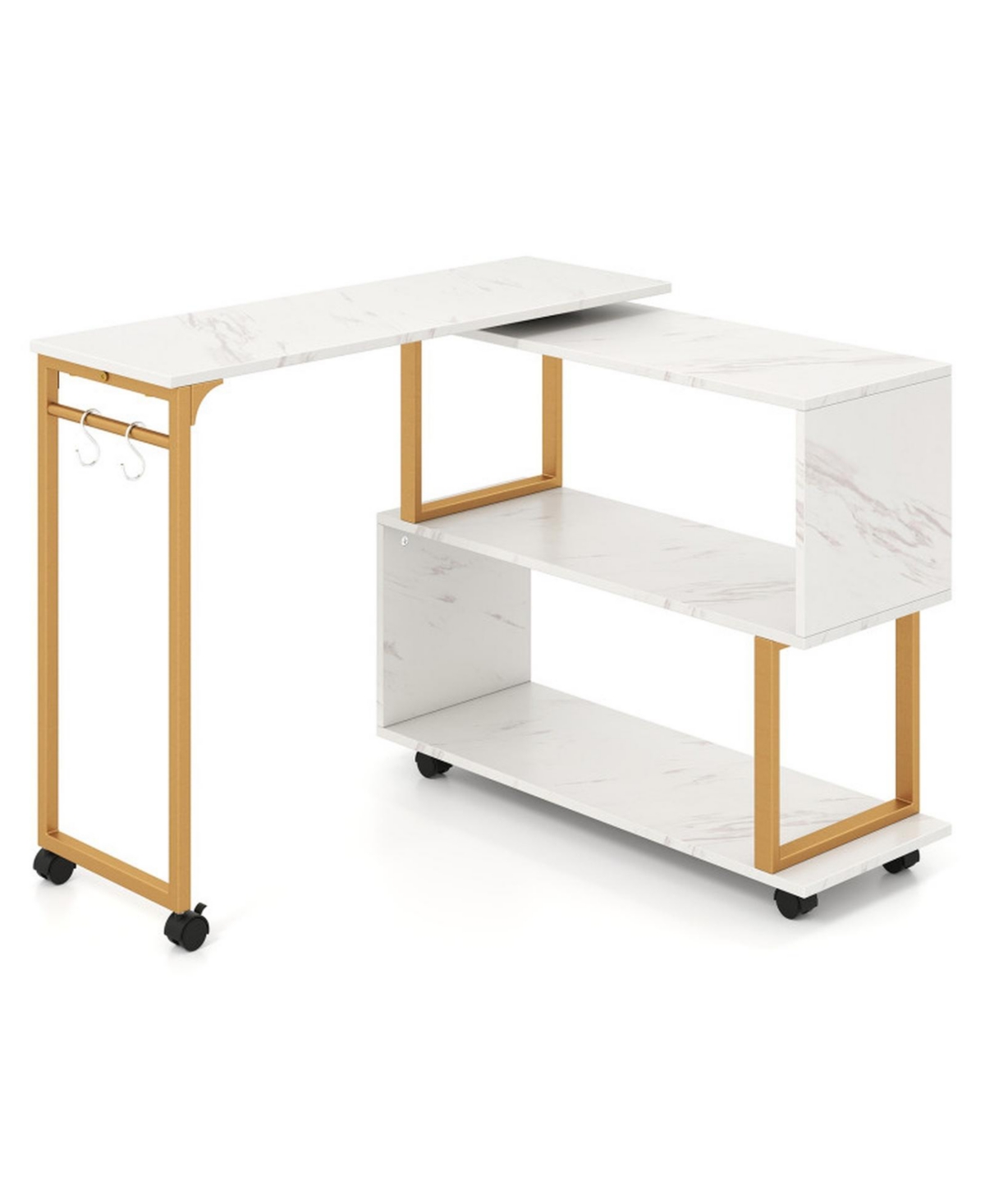 Click here for Gouun 360-Degree Rotating Sofa Side Table with Boo... prices