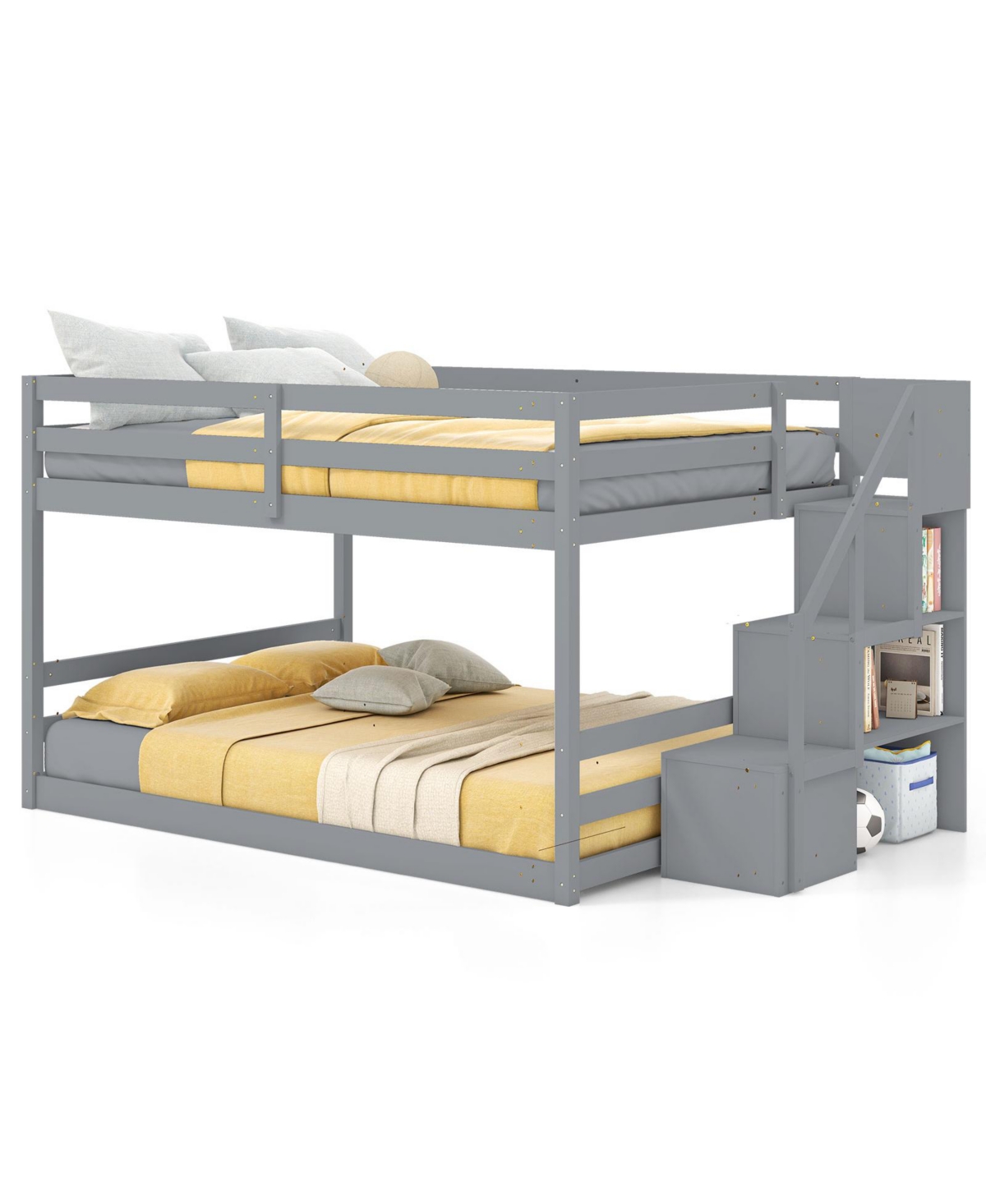 Click here for Gouun Solid Wood Full Over Full Low Bunk Bed with... prices