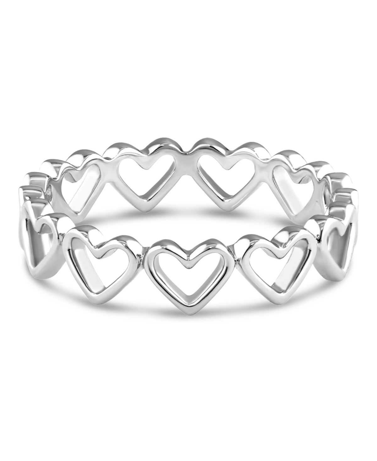 Click here for Devata Open Heart Eternity Ring in Rhodium Plated... prices