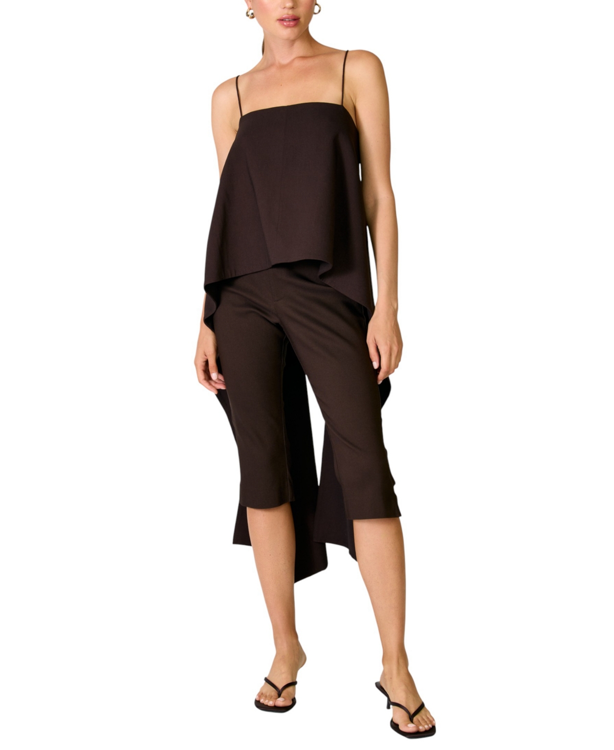 Click here for Line & Dot Womens Mid Rise Pants - Dark Brown prices