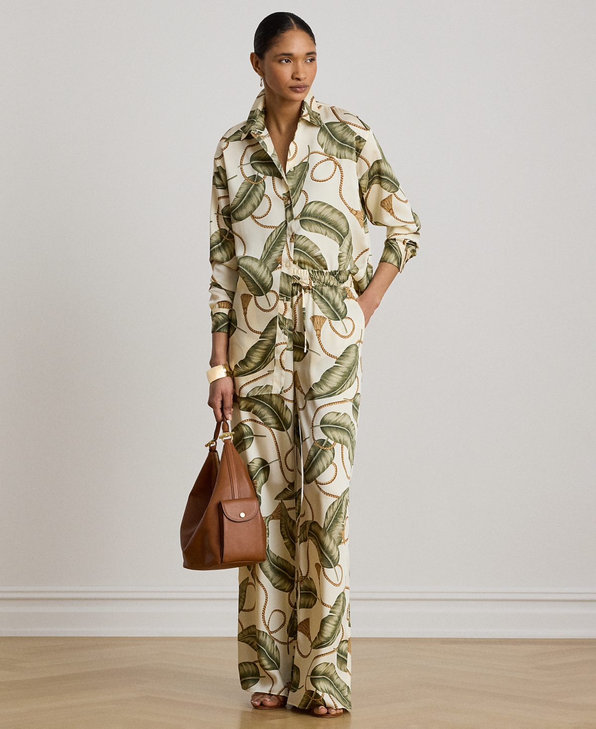 Click here for Lauren Ralph Lauren Petite High-Rise Rope-Print Tw... prices