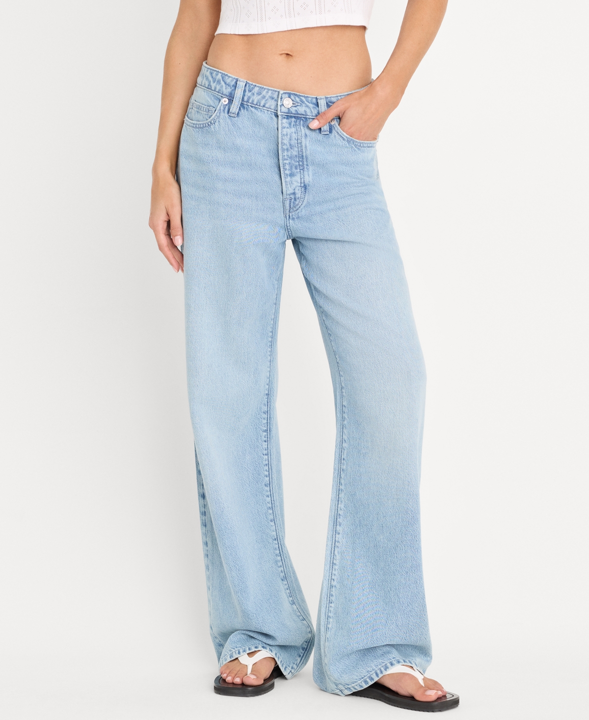 Click here for Good American Womens Weightless High-Rise Wide-Leg... prices
