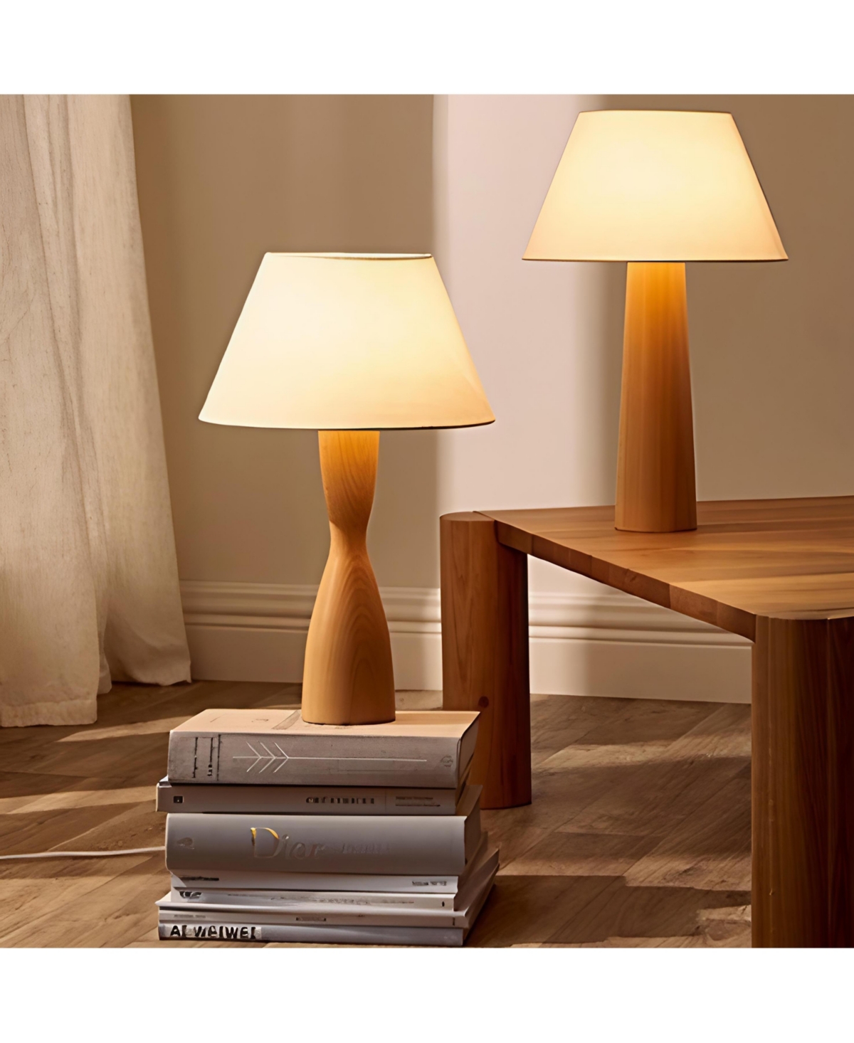 Click here for Decent Living Beech Table Lamp Set - Woman and Man... prices