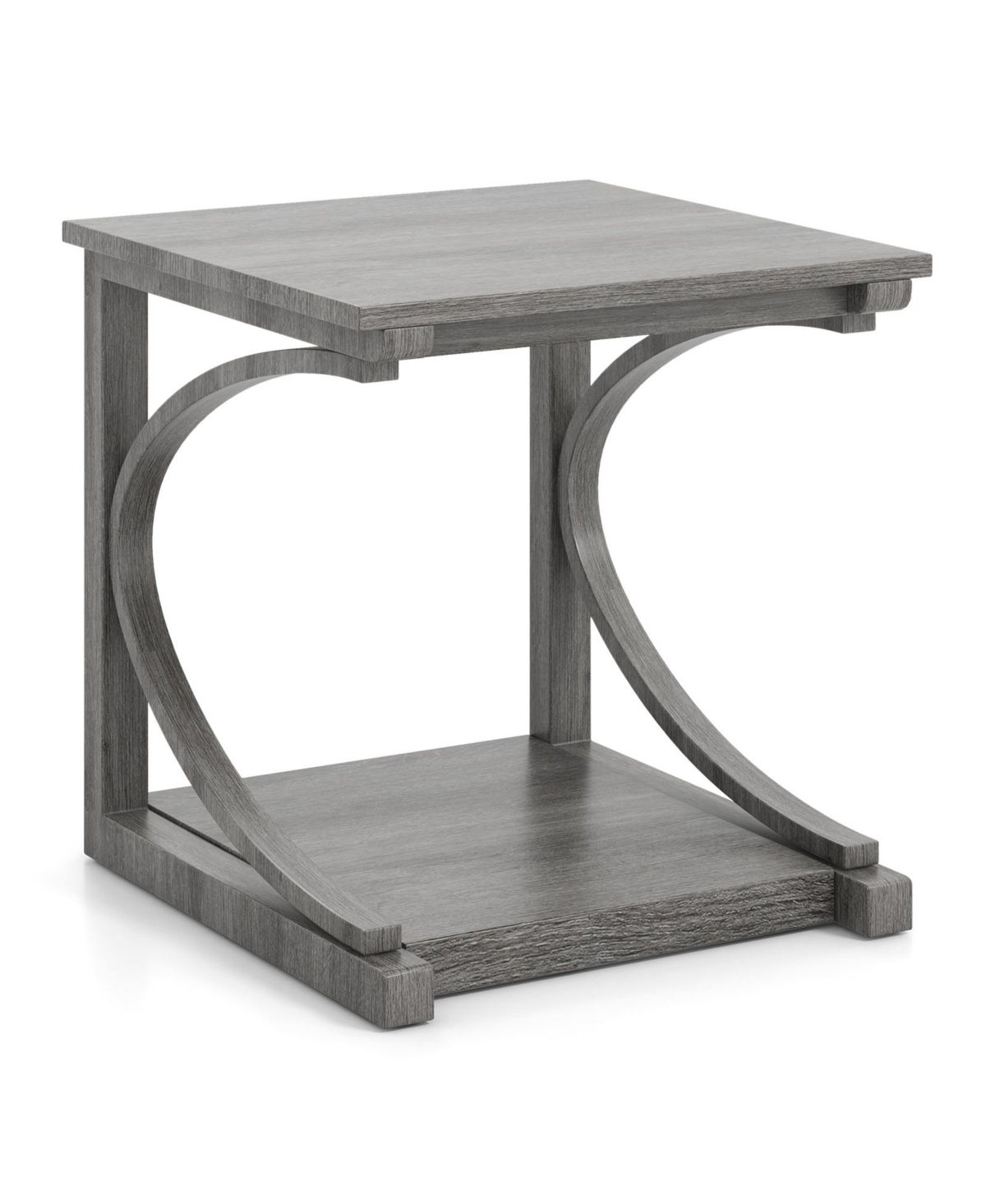 Click here for Sugift C Shaped Two Tier End Table for Sofa and Be... prices