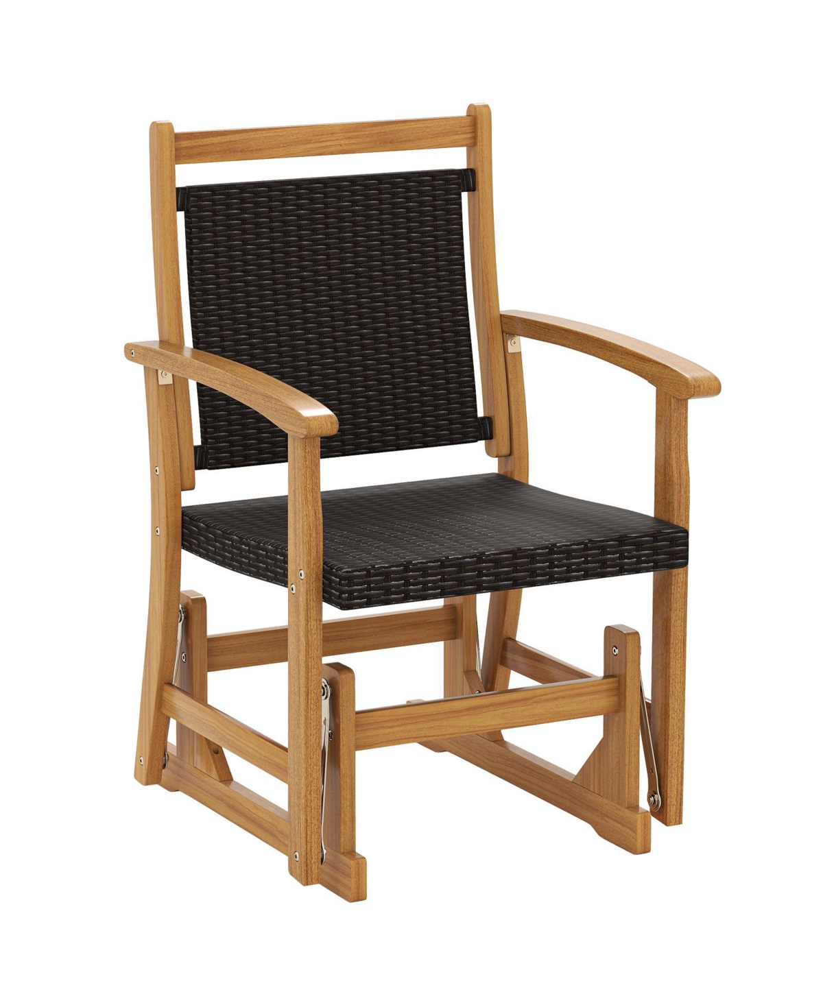 Click here for Sugift Patio Rattan Glider Chair with Acacia Wood... prices