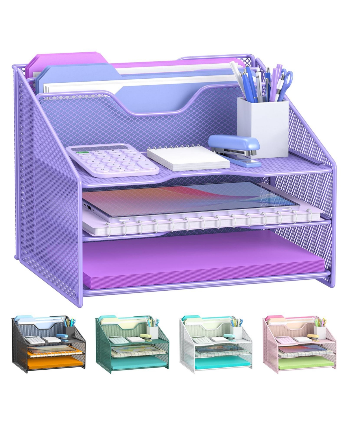 Click here for Gnuadz Mesh Desk File Organizer 3 Trays 2 Upright... prices