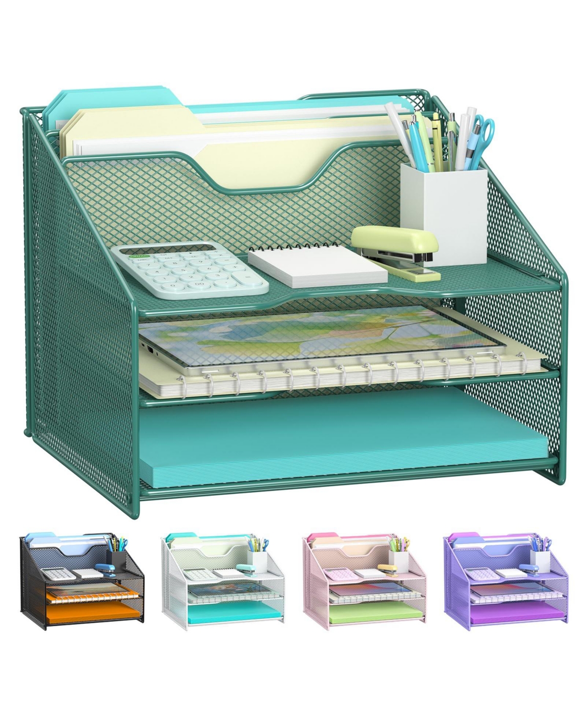 Click here for Gnuadz Mesh Desk File Organizer 3 Trays 2 Upright... prices