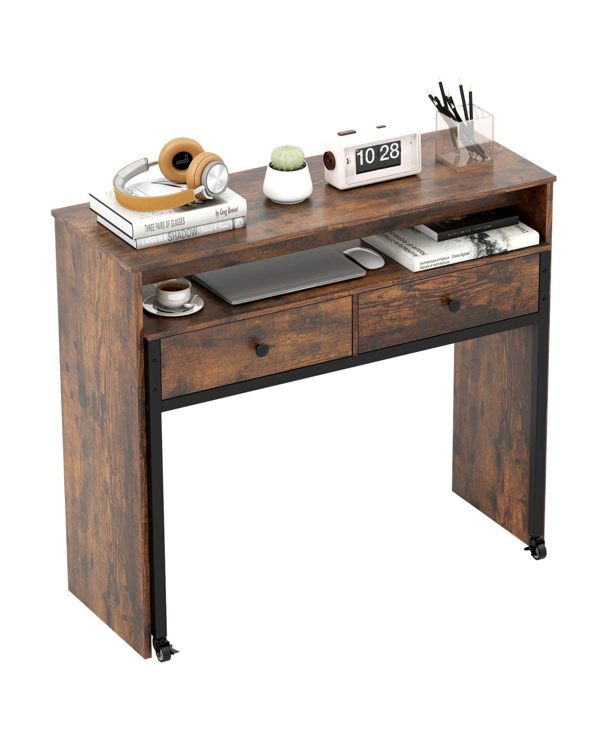 Click here for Slickblue Extendable Rolling Desk with 2 Storage D... prices