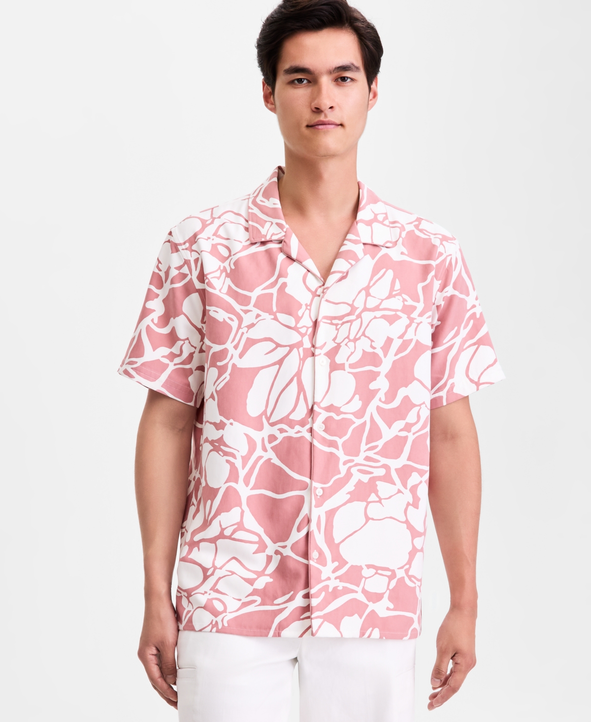 Click here for Alfani Mens Short-Sleeve Paperweight Floral Shirt... prices