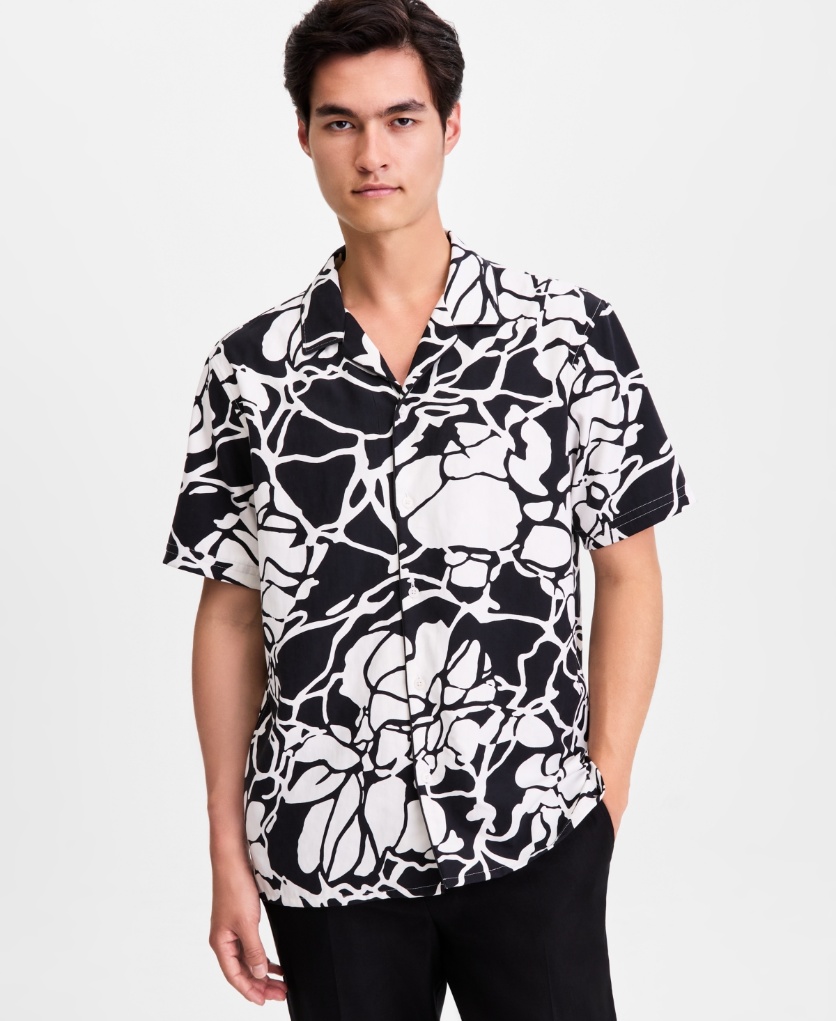 Click here for Alfani Mens Short-Sleeve Paperweight Floral Shirt... prices