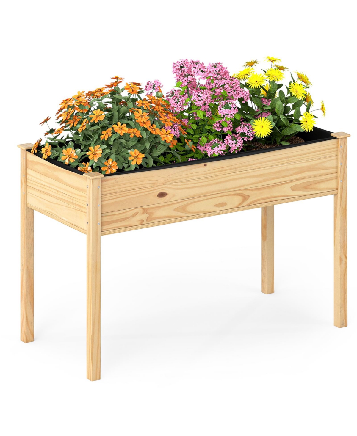 Click here for Gymax Wooden Raised Garden Bed w/Legs Liner Draina... prices