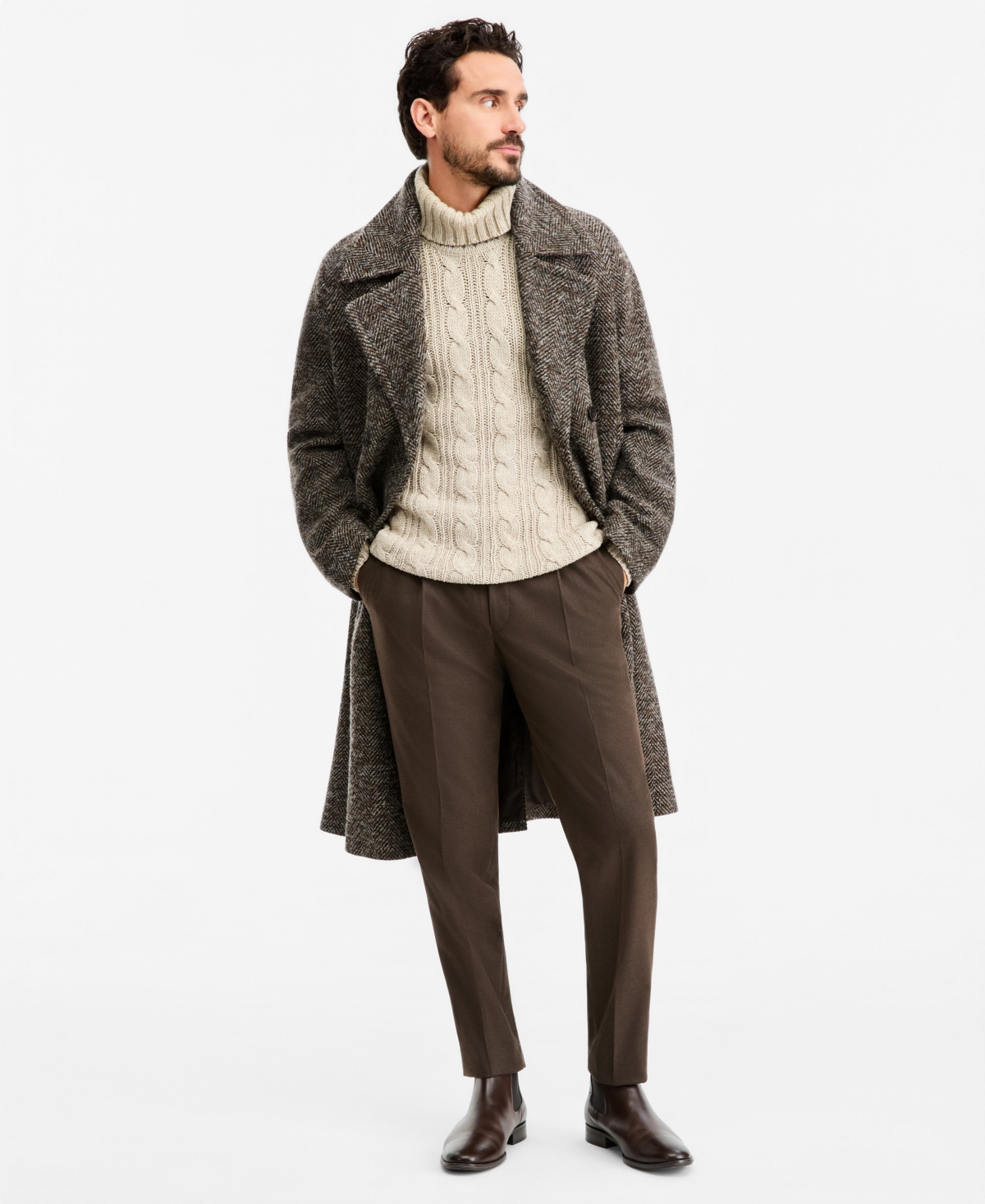 Click here for Michael Kors Mens Classic-Fit Solid Wool-Blend Ove... prices