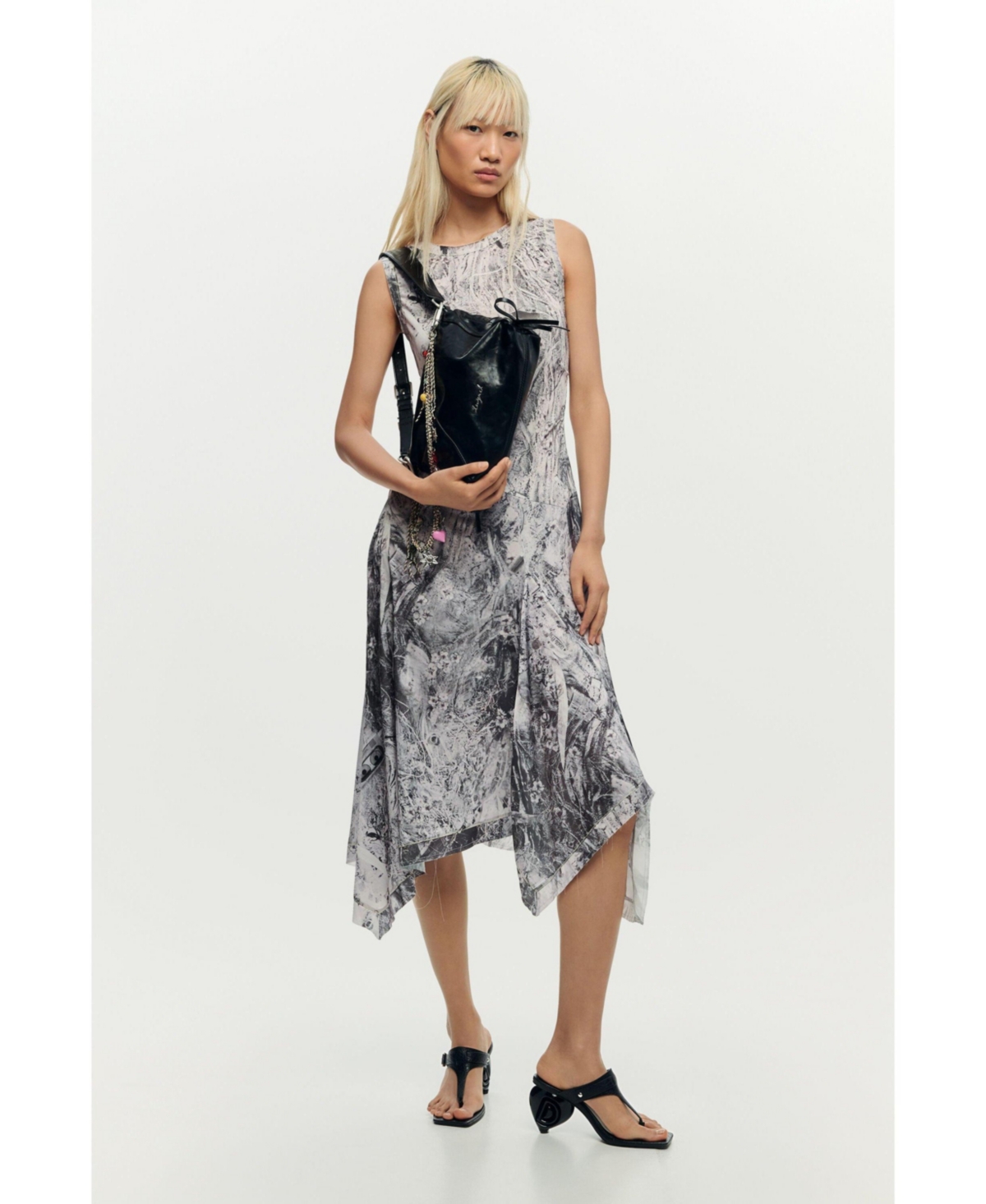Click here for Desigual Womens Draped A-line dress - Gray prices