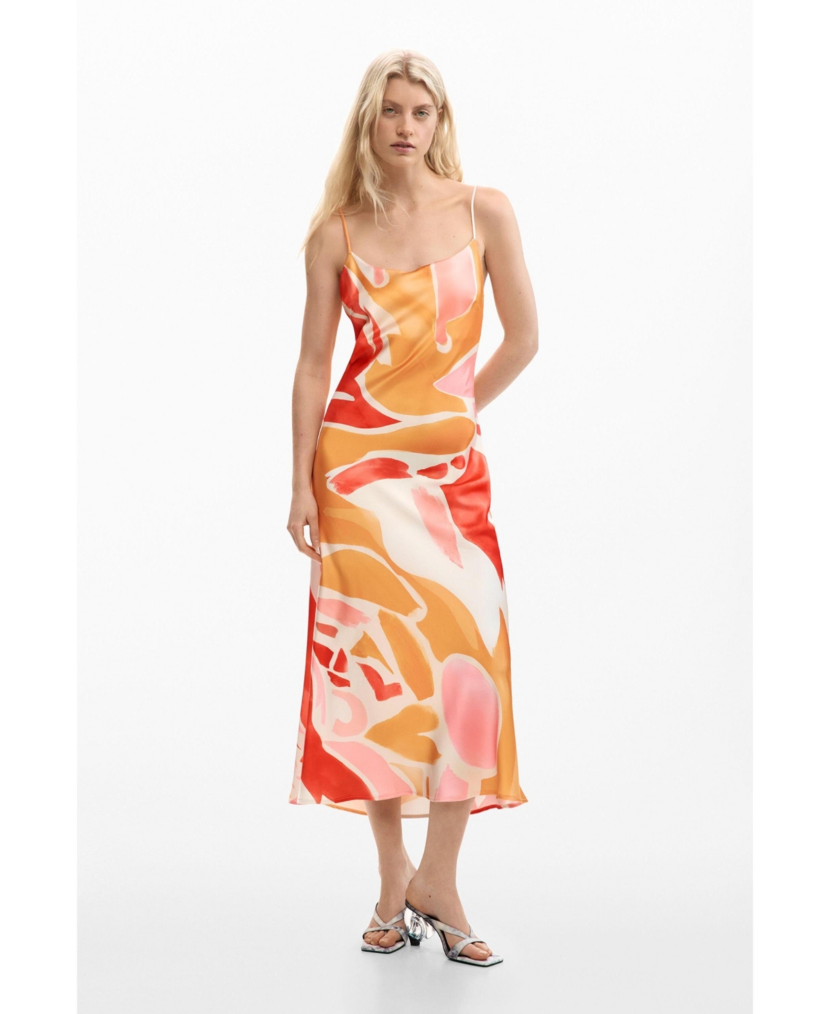 Click here for Desigual Womens 2-in-1 dress with straps - Orange prices