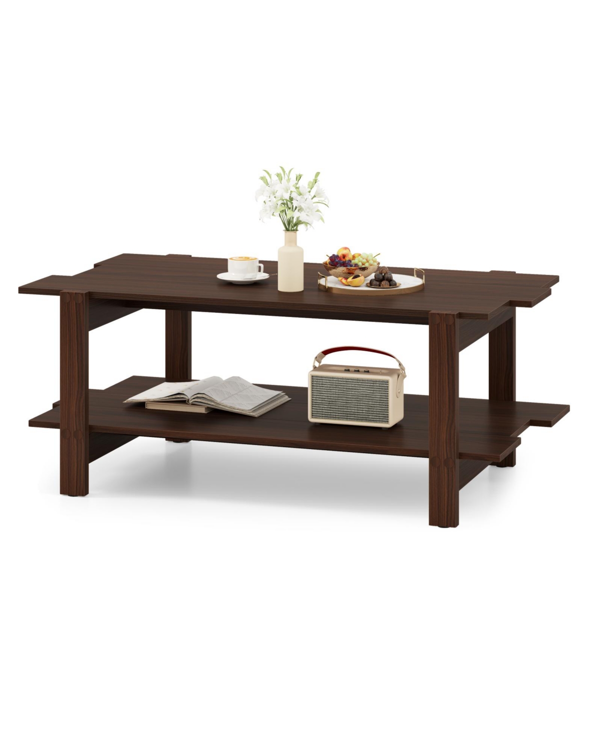 Click here for Slickblue 2 Tier Wood Coffee Table Slatted Design... prices
