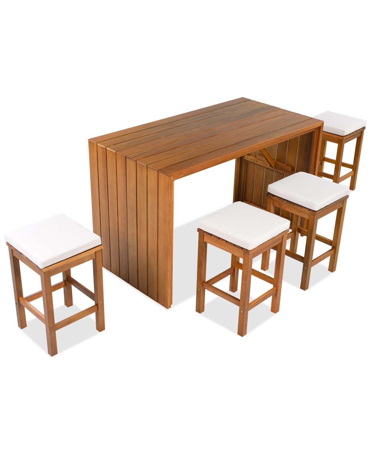 Click here for sumyeg 5-Piece Outdoor Bar Set with Acacia Wood Ba... prices