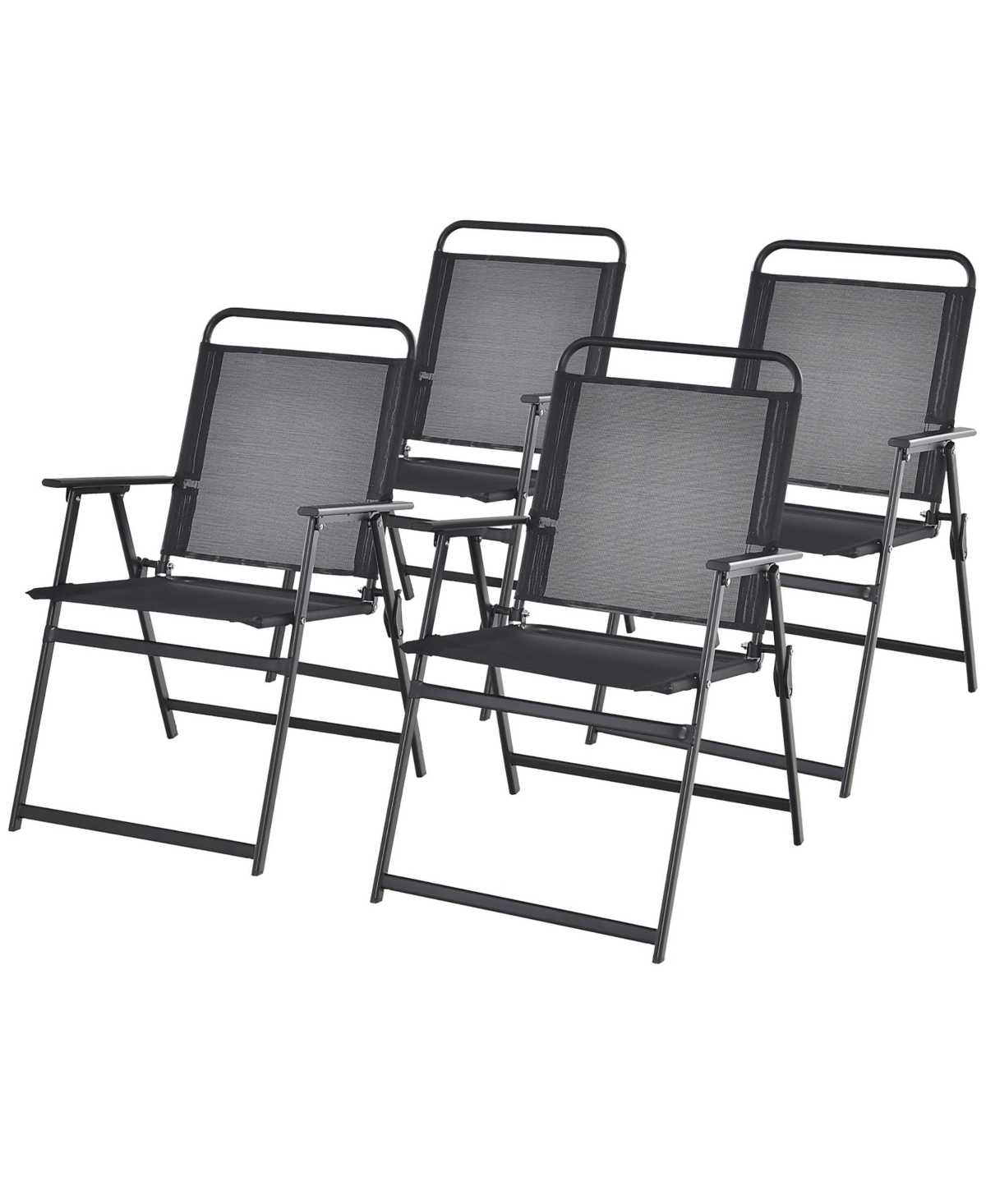 Click here for Gymax Set of 4 Heavy-Duty Metal Folding Chairs Fra... prices