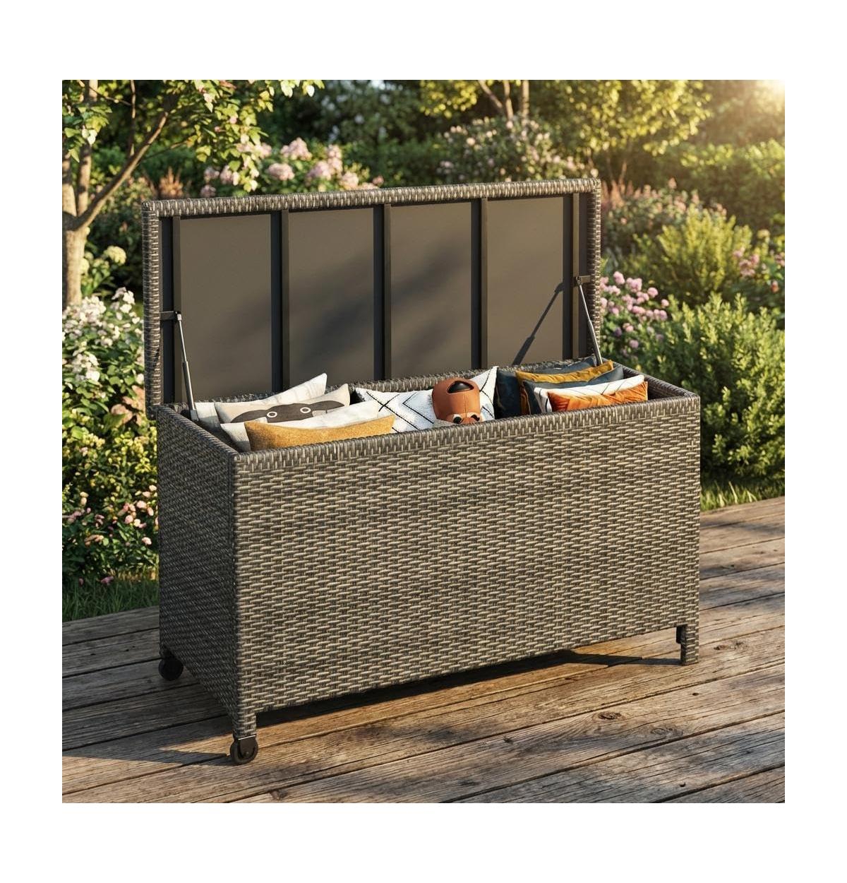 Click here for gaomon Outdoor Wicker Storage Box  Pe Rattan Patio... prices