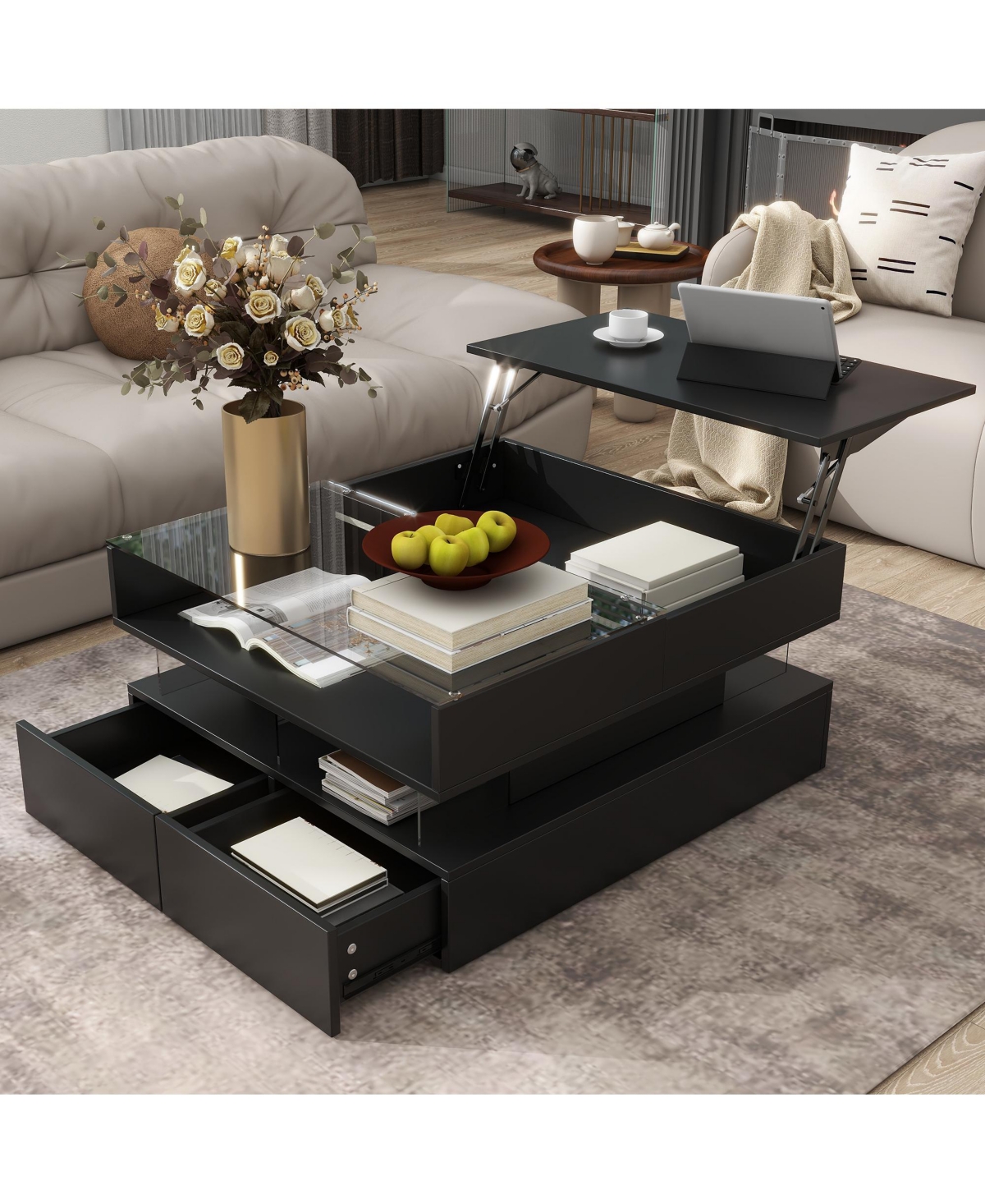 Click here for Rainsken Modern Square Lift-Top Coffee Table with... prices