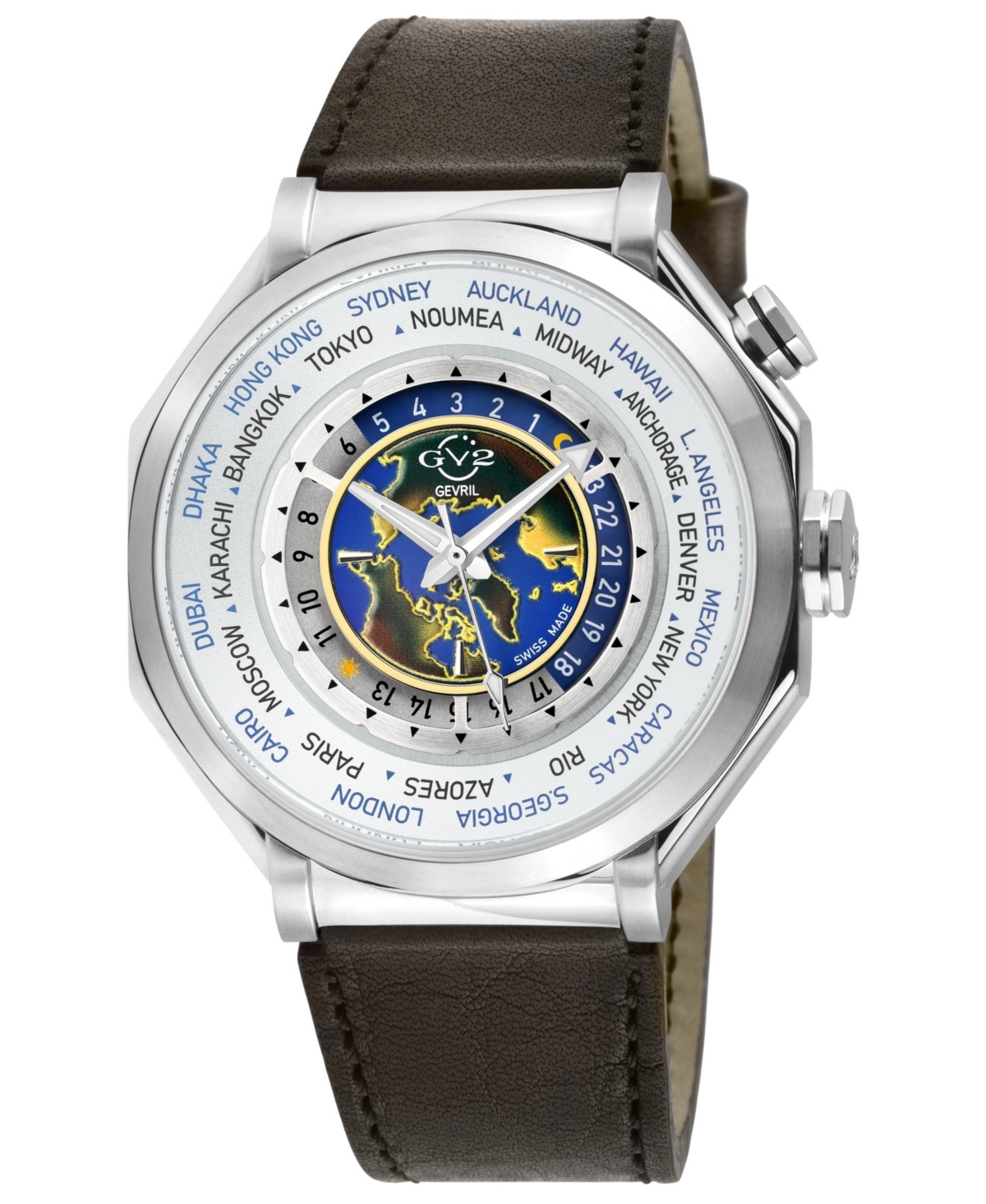 Click here for GV2 by Gevril Mens Marchese Swiss Quartz Leather S... prices