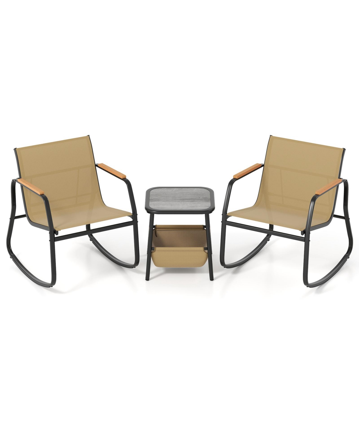 Click here for Slickblue 3 Piece Rocking Bistro Chairs and Side T... prices