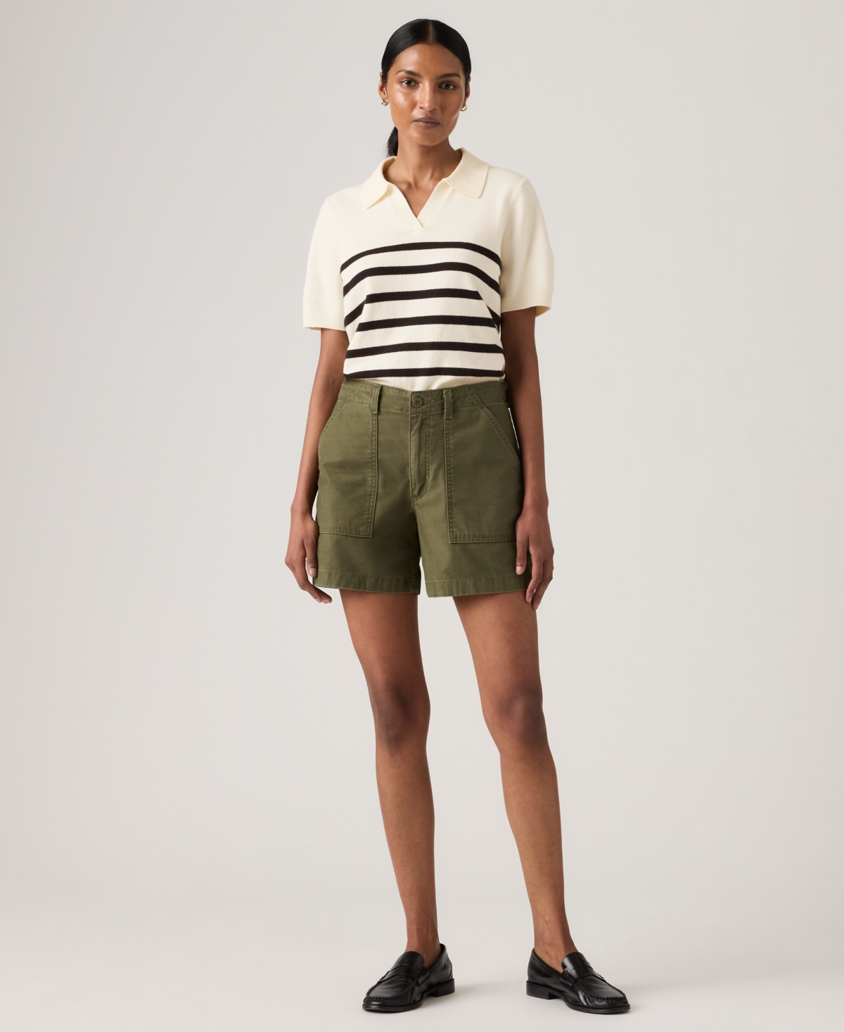 Click here for Levis Womens Cinch Utility Mid-Rise Shorts - Ivy G... prices