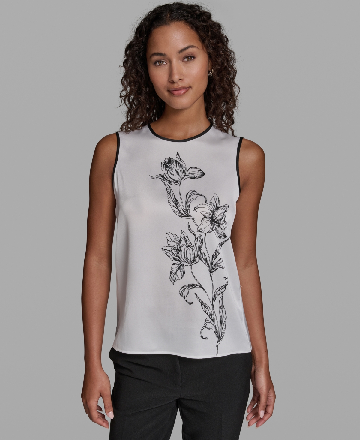 Click here for Karl Lagerfeld Paris Womens Woven Crew Neck Top -... prices