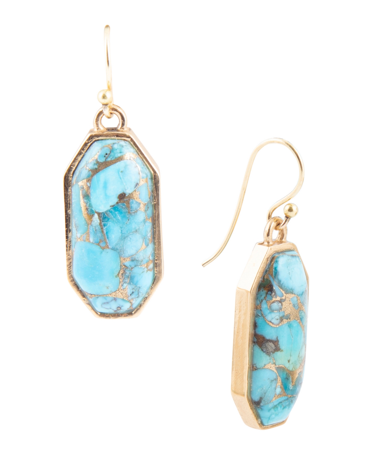 Click here for Barse Dolce Teal Blue Turquoise Matrix Golden Drop... prices