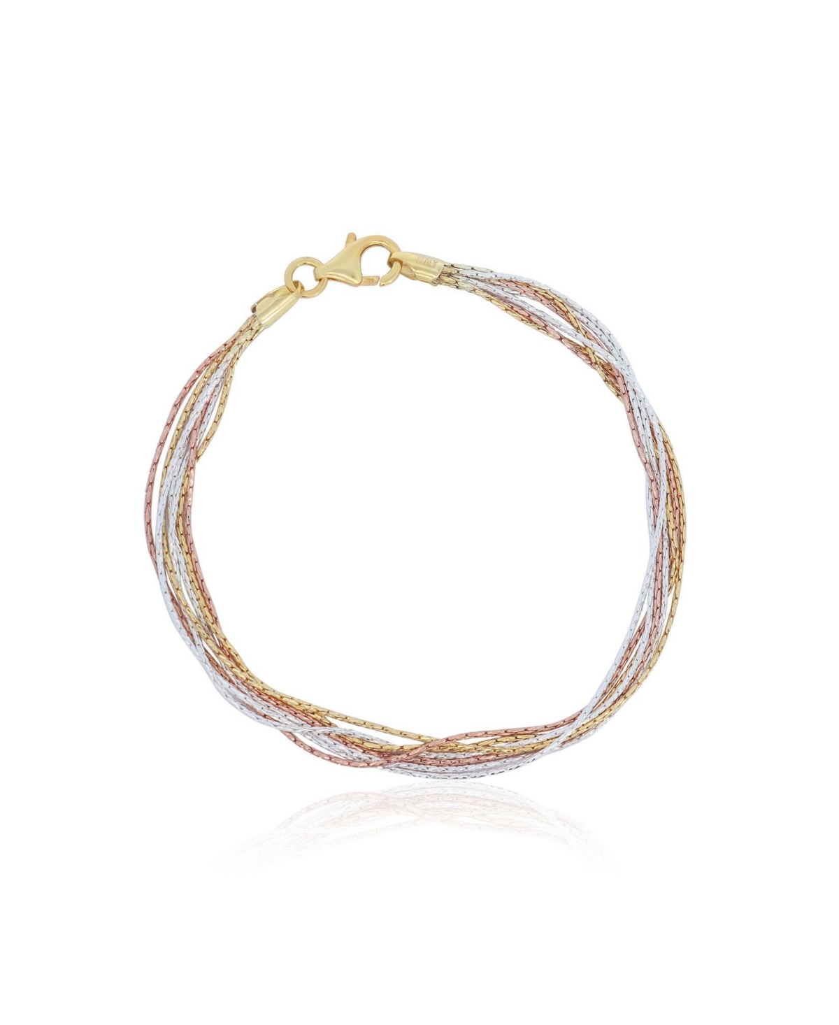 Click here for The Lovery Tricolor Seven Strand Bracelet 14K Gold... prices