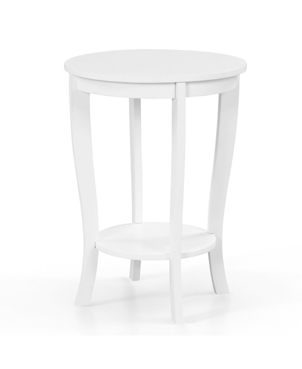 Click here for sumyeg 2-tier Round End Table with Solid Wood Legs... prices