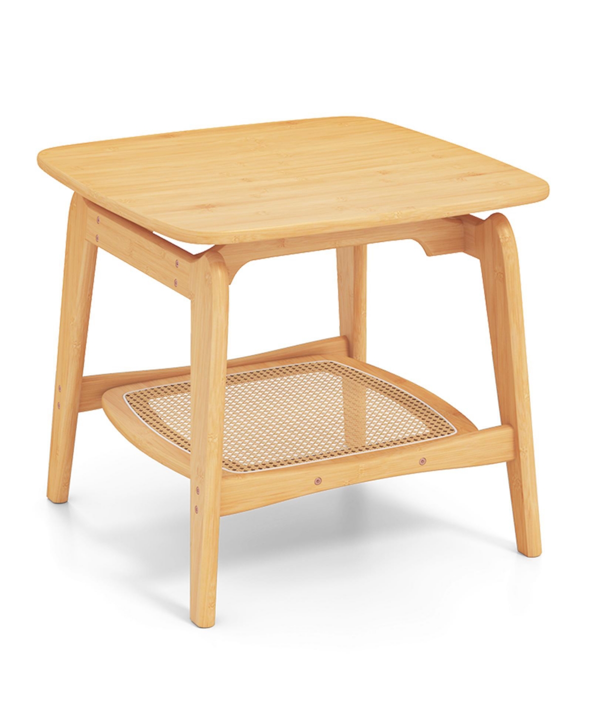 Click here for sumyeg Boho Bamboo Sofa Side Table with Faux Ratta... prices