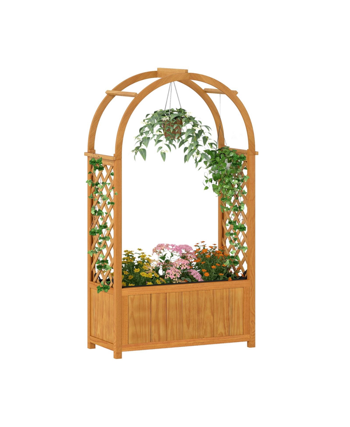 Click here for Sugift Wooden Raised Garden Bed with Lattice Trell... prices