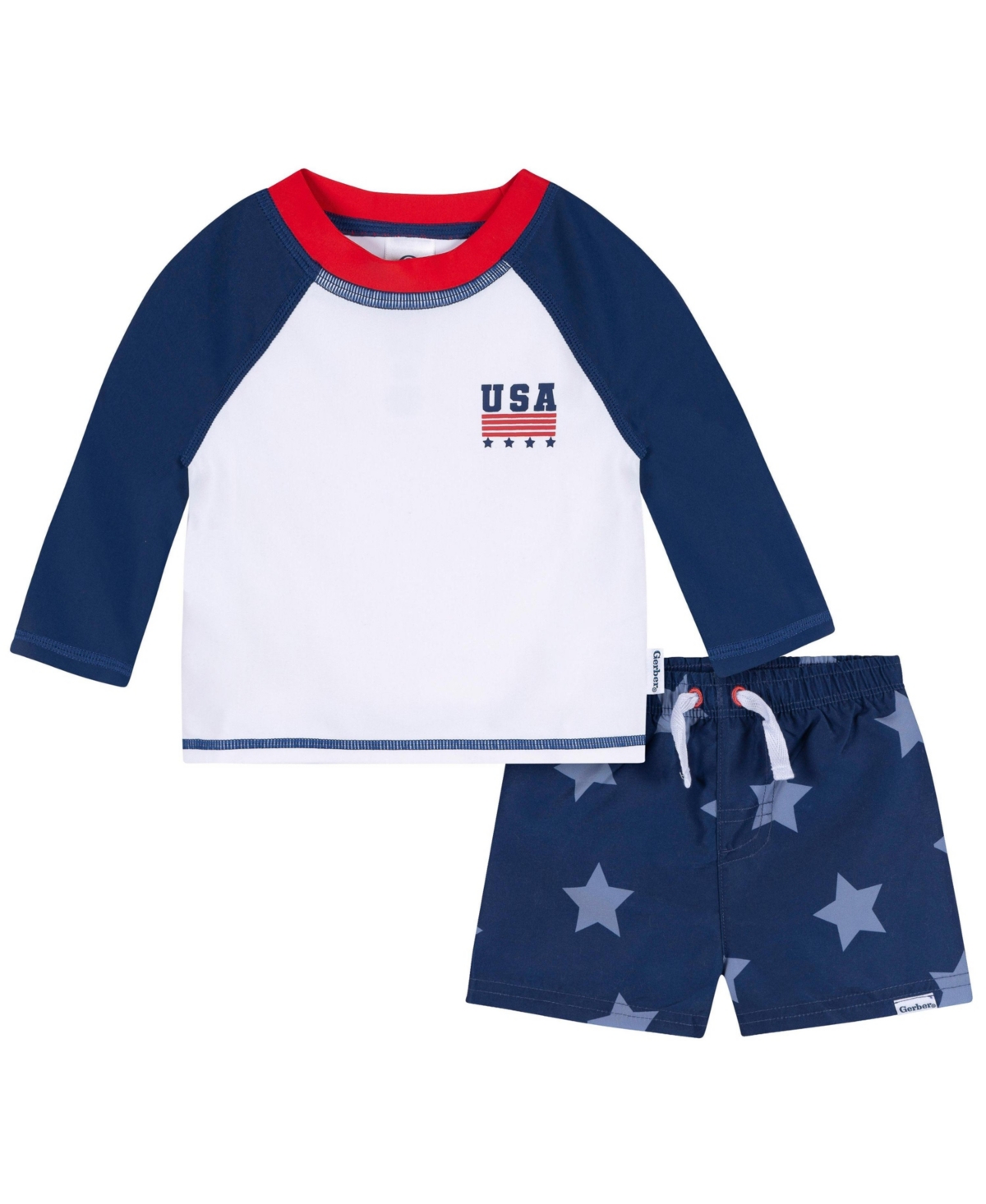 Click here for Gerber Toddler Boys 2-Piece Rashguard and Trunks S... prices